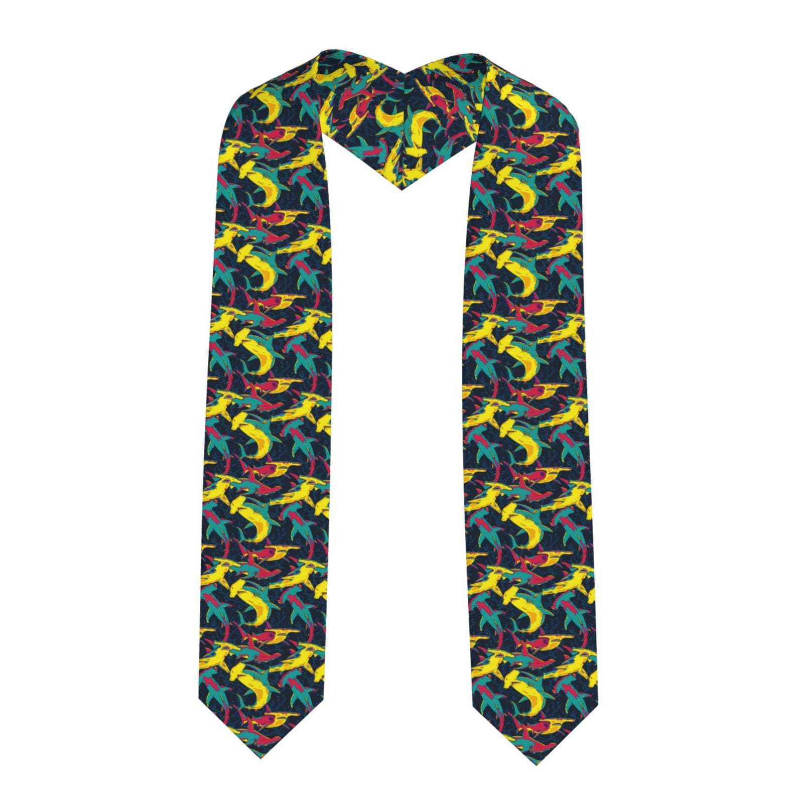 Zufioo Colorful Sharks Print Graduation Shawl Ribbon, Graduation Ribbon ...