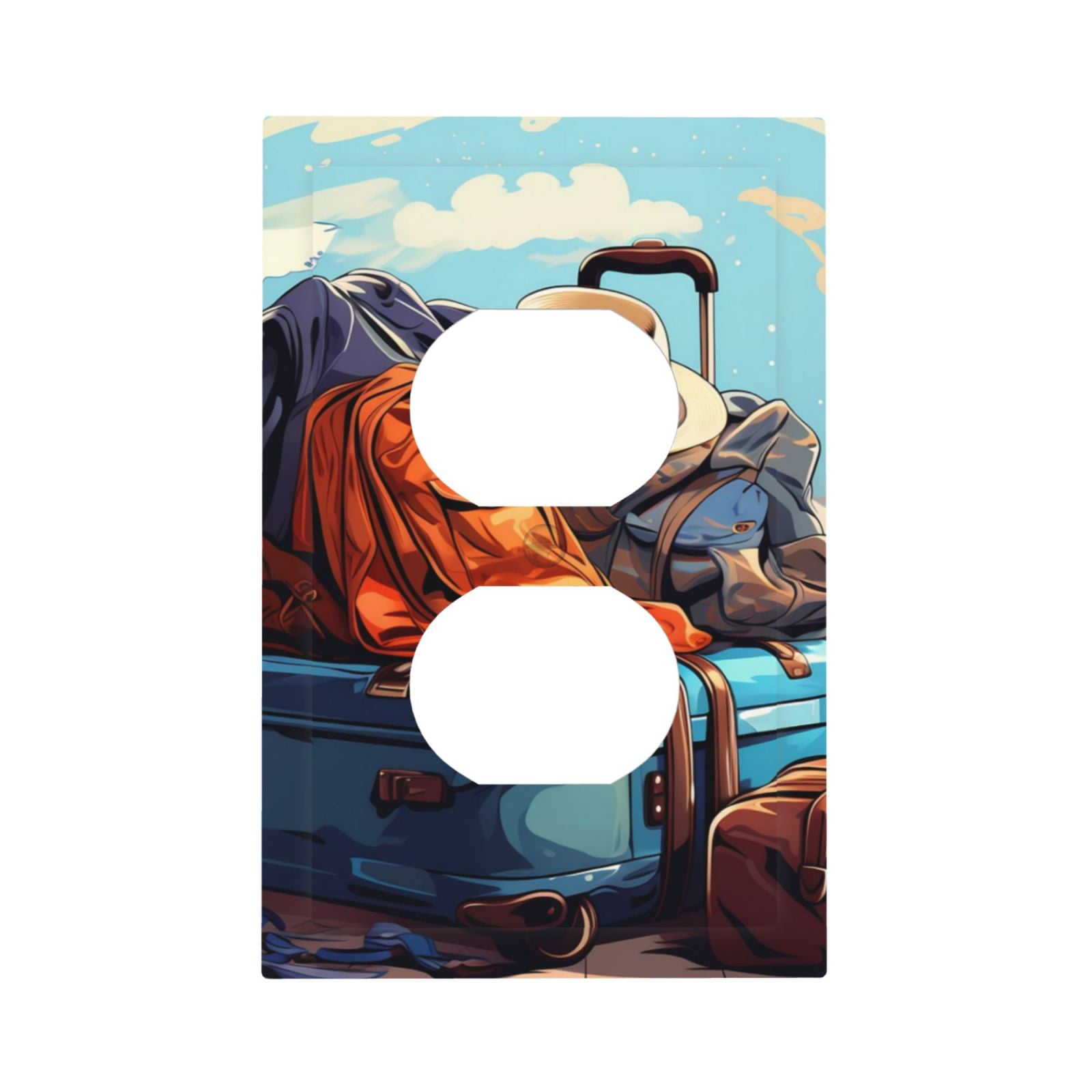 Zufioo Colorful Travel Luggage Gear Print Switch Wall Plate, Dustproof ...