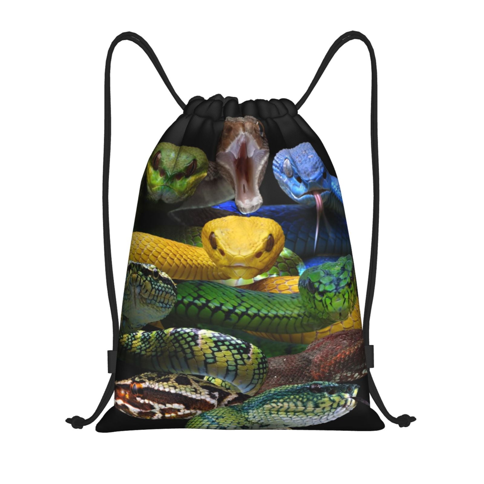 Zufioo Colorful Viper Snake Sports Cinch Sack Gym String Bags Machine ...
