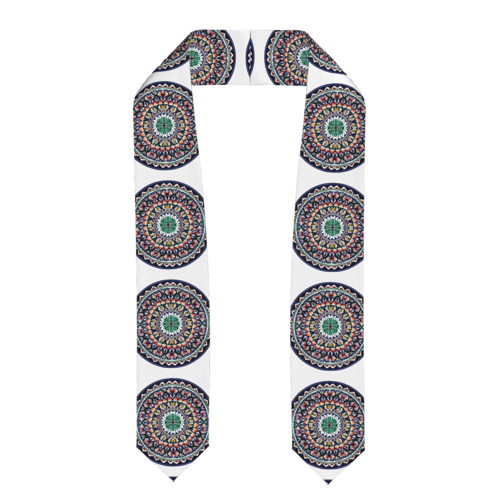 Zufioo Colorful With Blue Oriental Print Graduation Shawl Ribbon ...