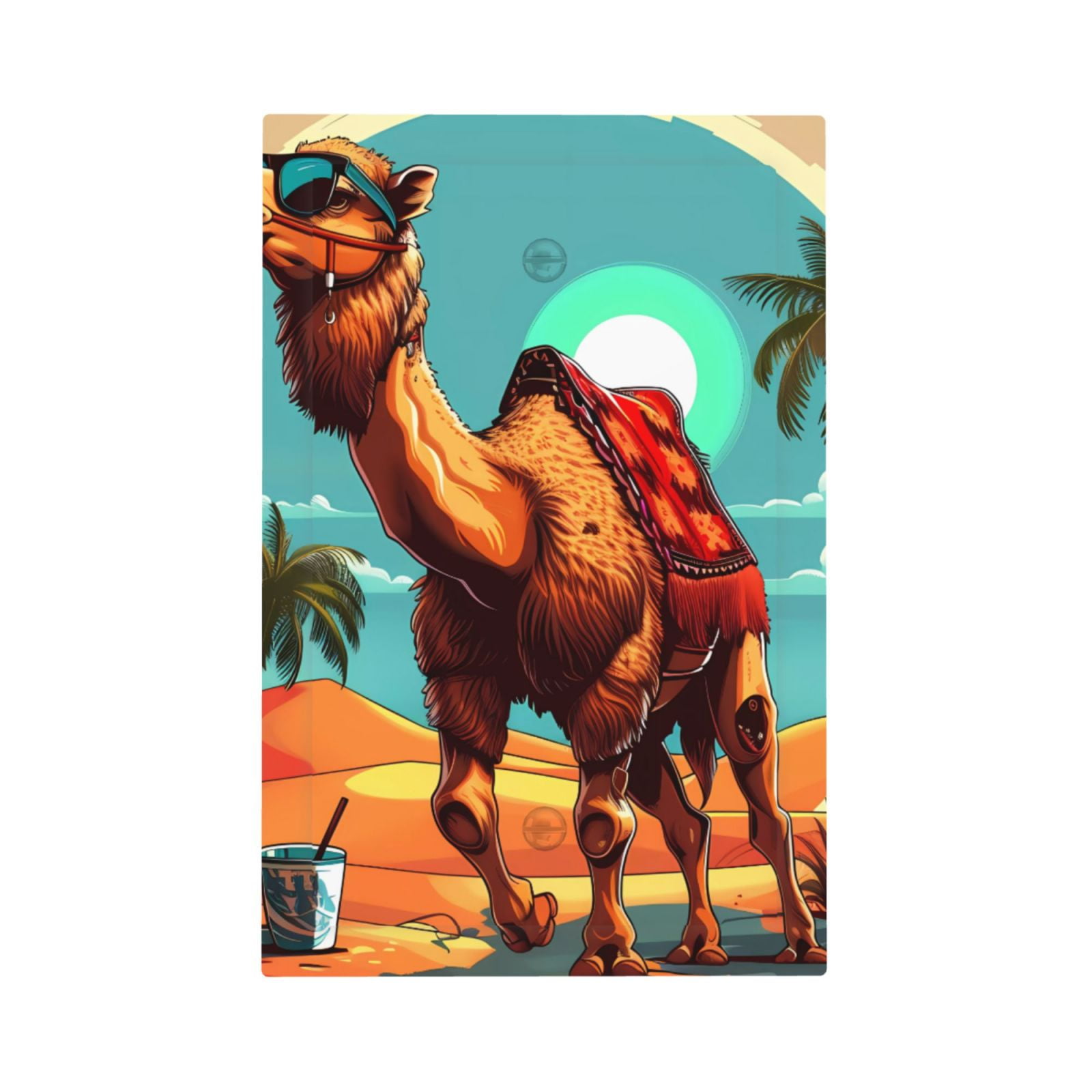 Zufioo Cool Camel Oasis Vibes Print Switch Wall Plate, Dustproof and ...