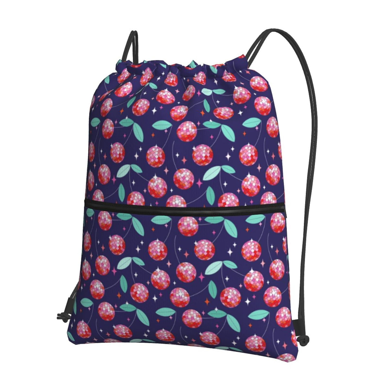 Zufioo Cool Mirror Cherries Drawstring Backpack Sport Gym Sackpack for ...