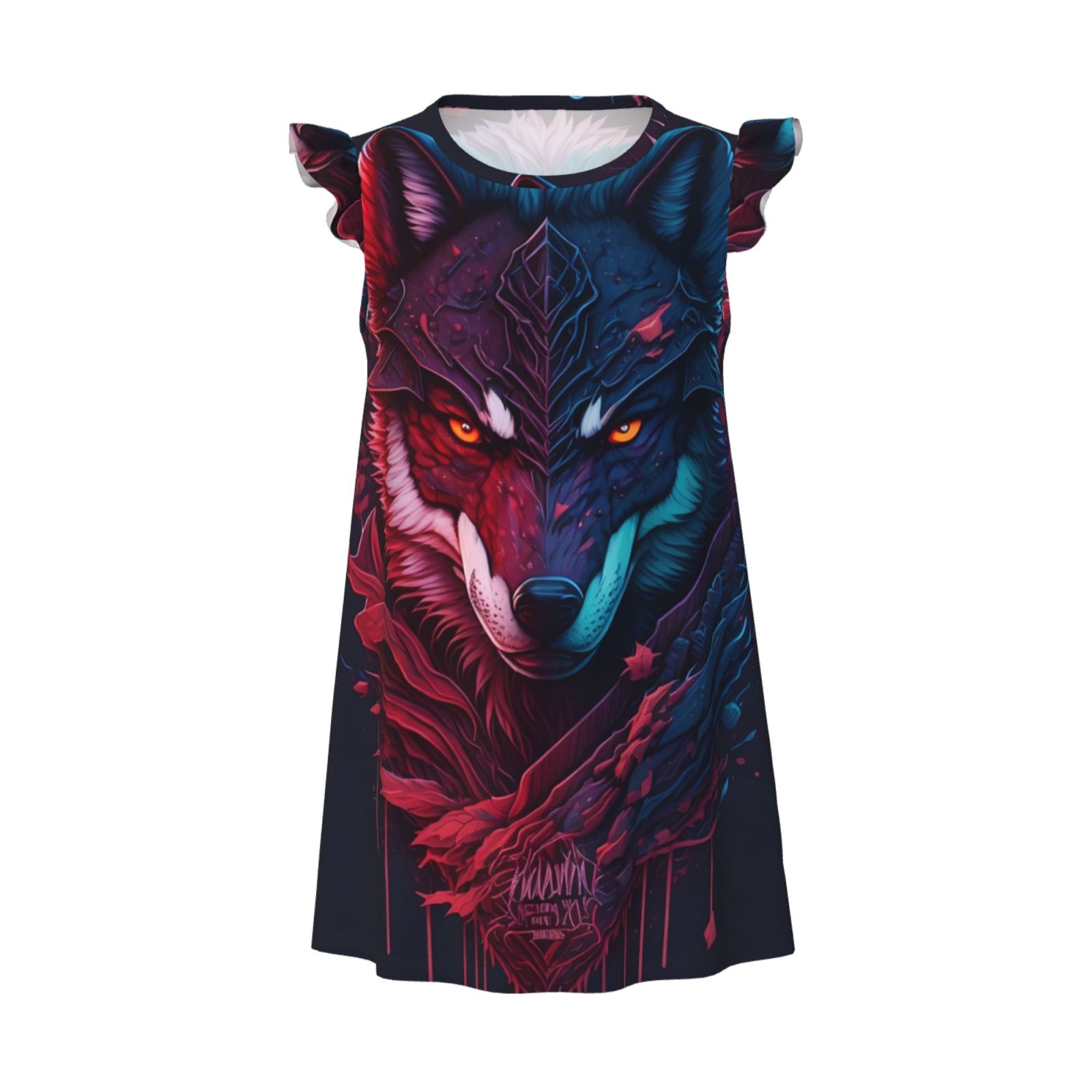 Zufioo Cool Wolf Head Girls Nightgowns Toddler Girl Pajamas Soft & Cute ...