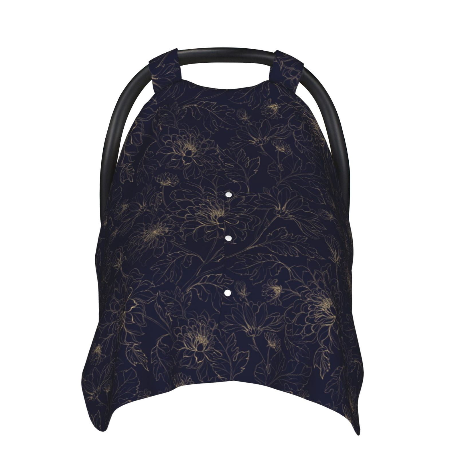 Zufioo Copper-Gold Gloss Outline Chrysanthemum Print Baby Stroller Seat ...