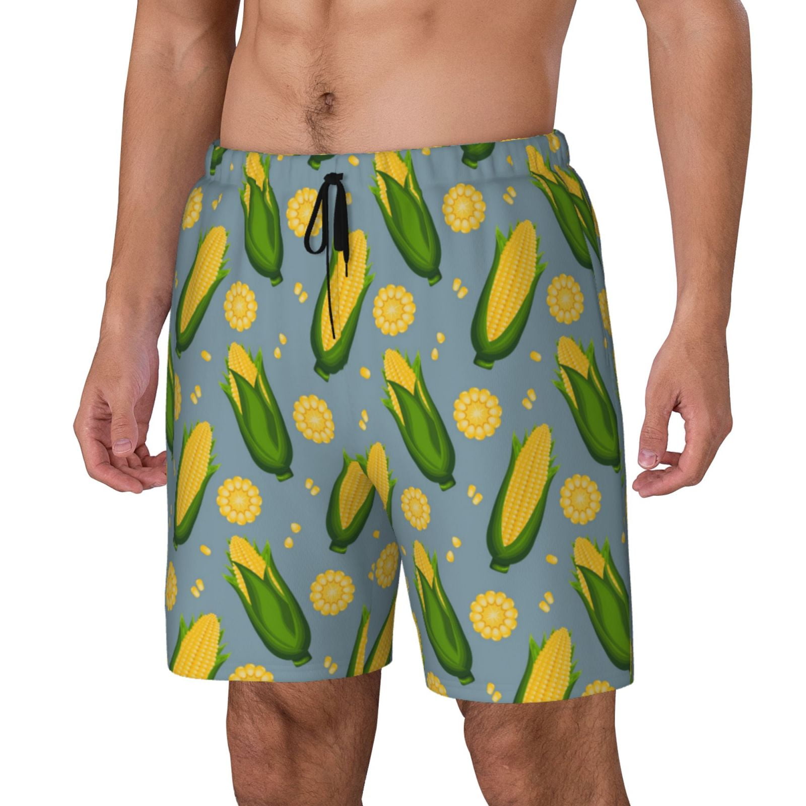 Zufioo Corn On The Leaves Mens Swimsuit Trunks with Compression Liner ...
