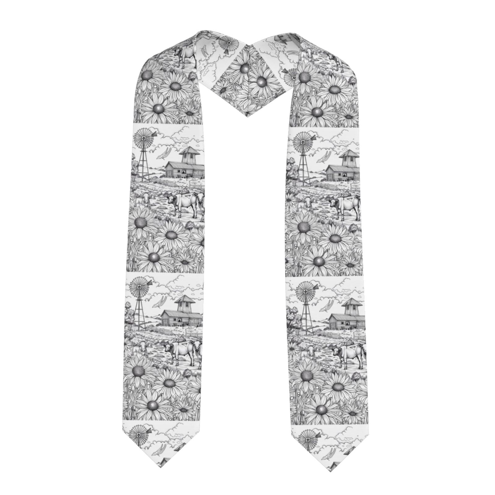 Zufioo Country Farm Scene Print Graduation Shawl Ribbon, Graduation ...