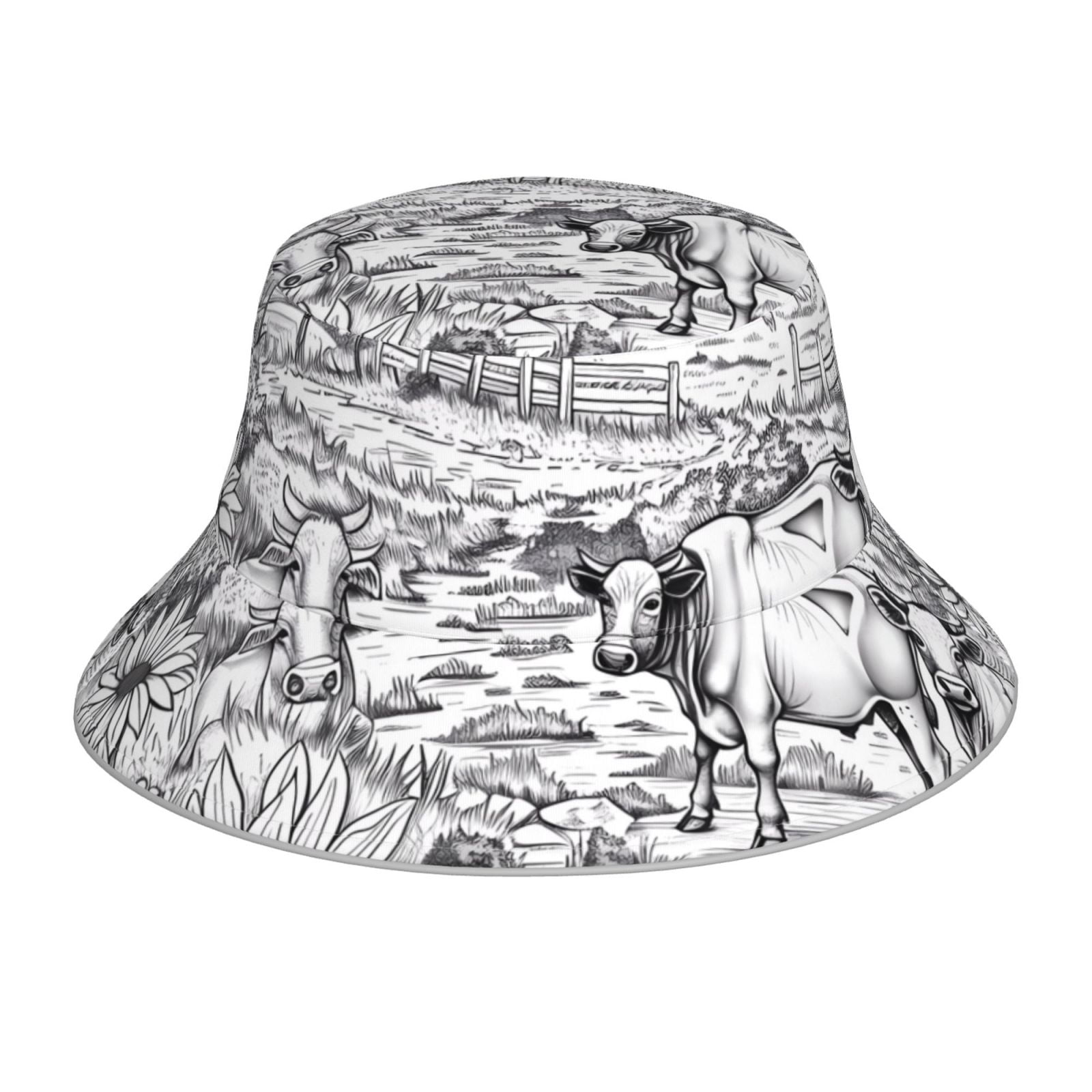 Zufioo Country Farm Scene Waterproof Reflective Holographic Bucket Hat ...