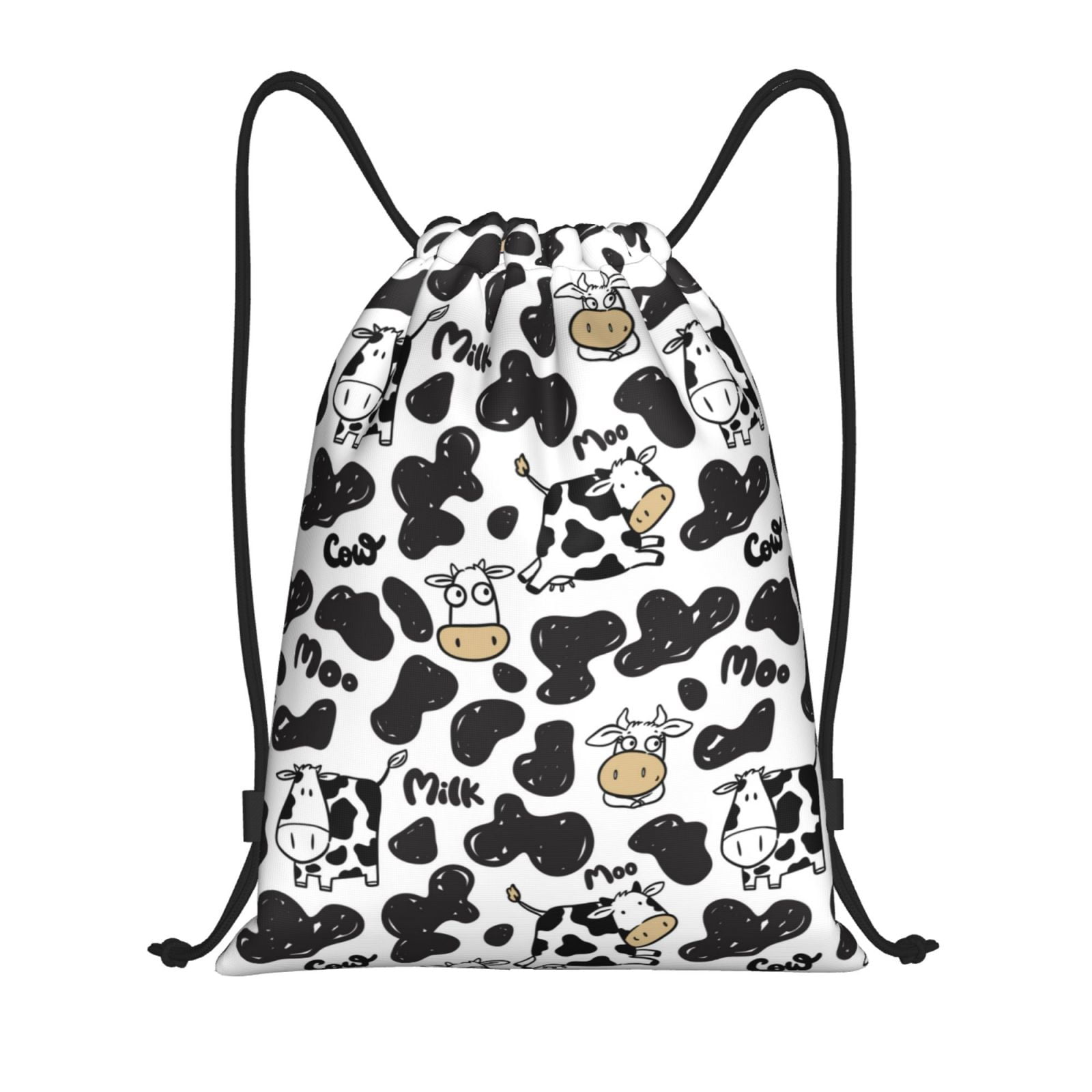 Zufioo Cow Sports Cinch Sack Gym String Bags Machine Washable Heavy ...