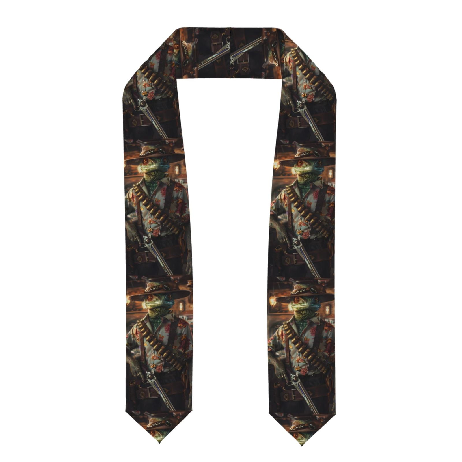 Zufioo Cowboy Iguana Floral Shirt Print Graduation Shawl Ribbon ...