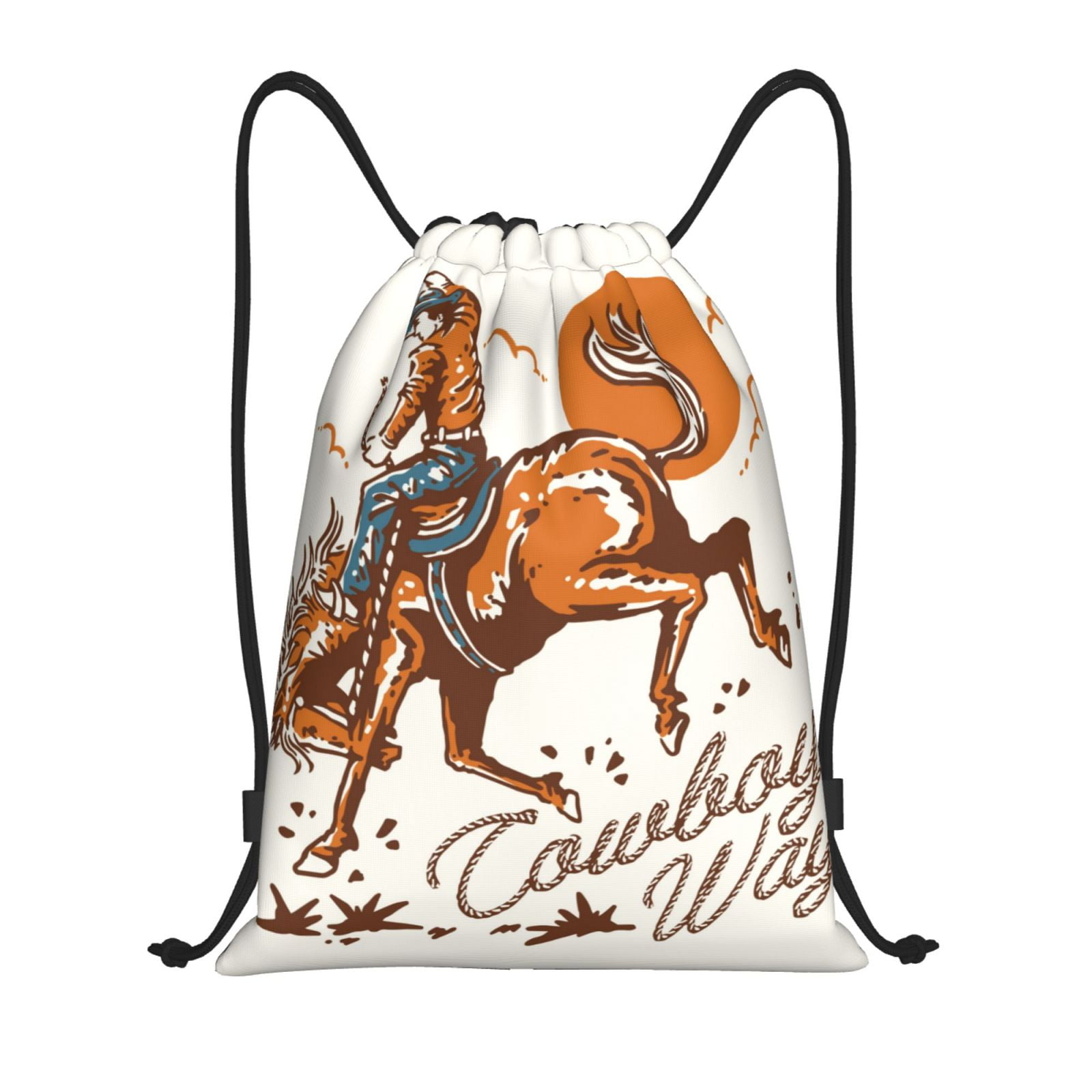 Zufioo Cowboy Riding Horse Sports Cinch Sack Gym String Bags Machine ...