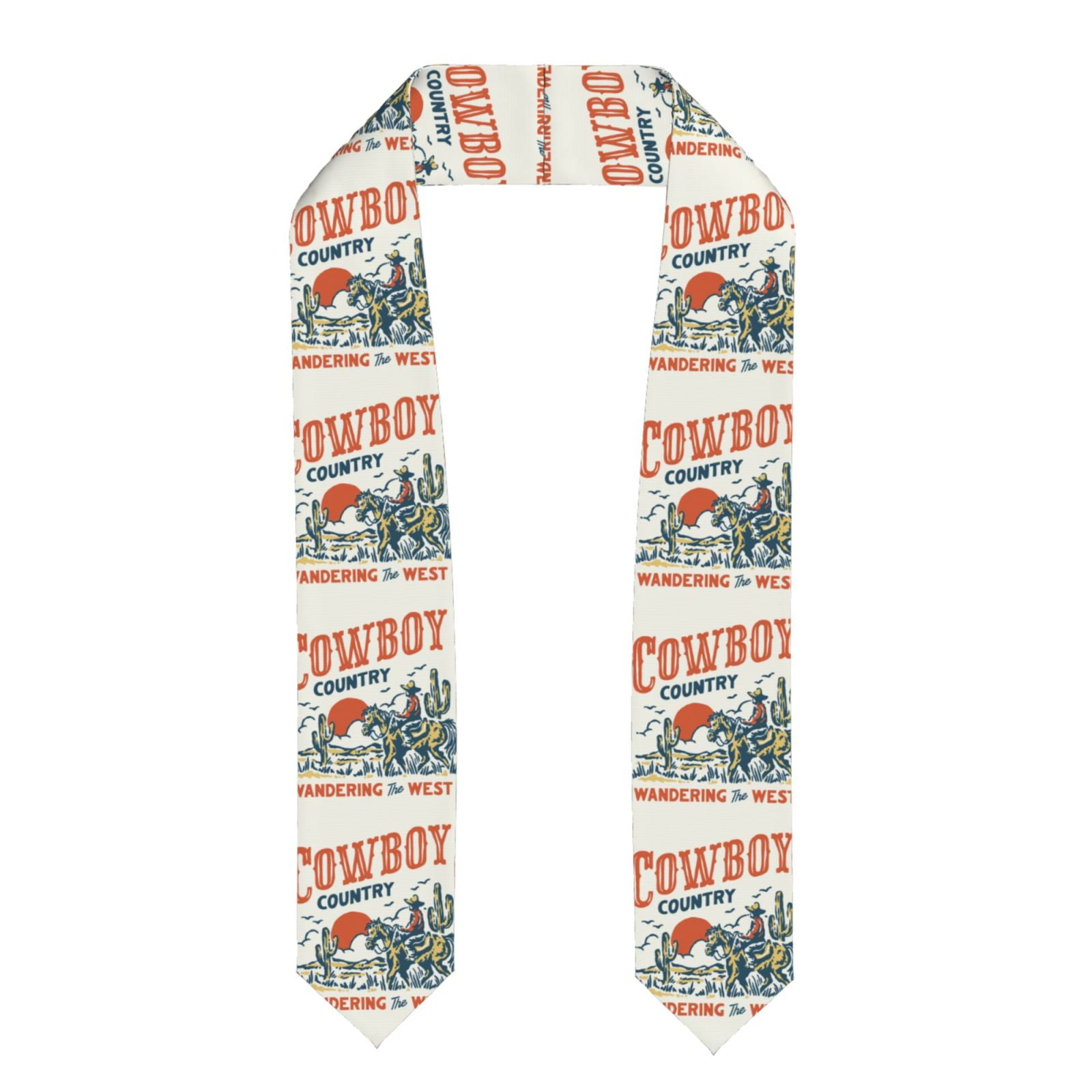 Zufioo Cowboy Rising Horse Print Graduation Shawl Ribbon, Graduation ...
