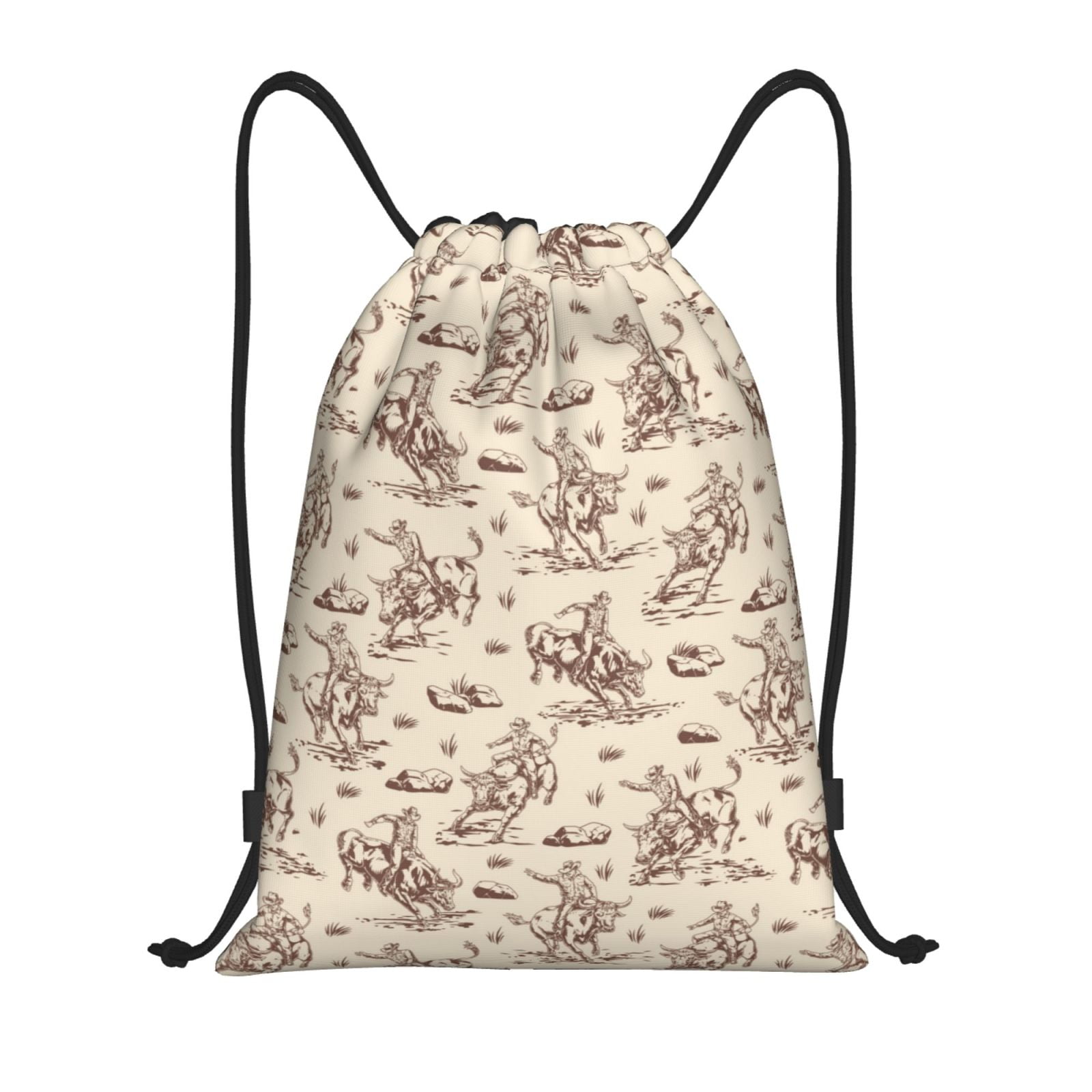 Zufioo Cowboy Sitting On Cow Back Sports Cinch Sack Gym String Bags ...