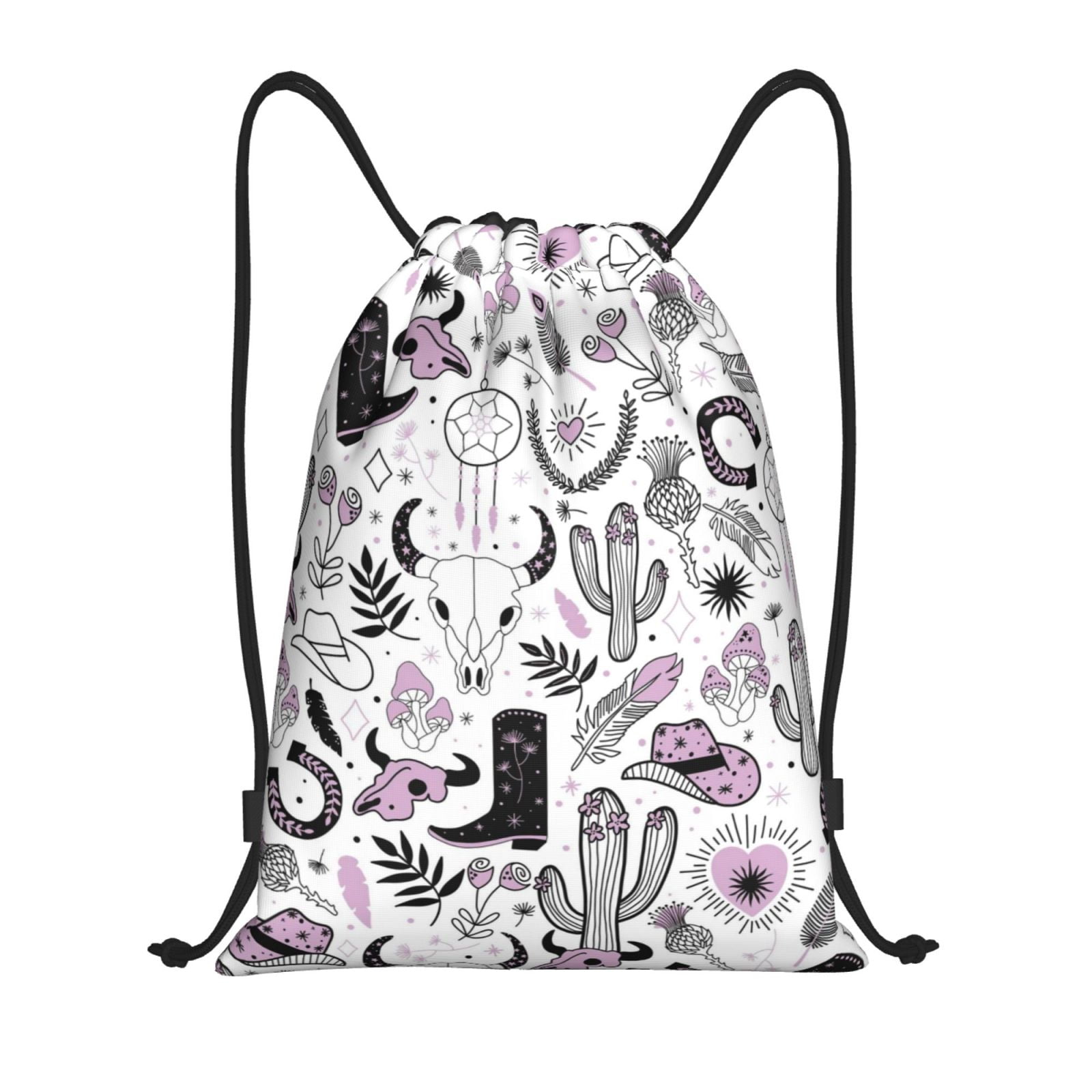 Zufioo Cowboy Sports Cinch Sack Gym String Bags Machine Washable Heavy ...