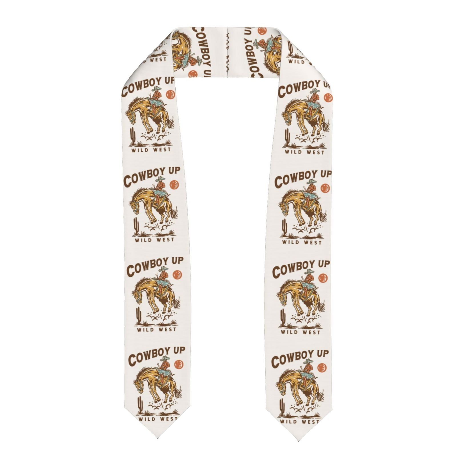 Zufioo Cowboy Up Vintage Wild West Print Graduation Shawl Ribbon ...