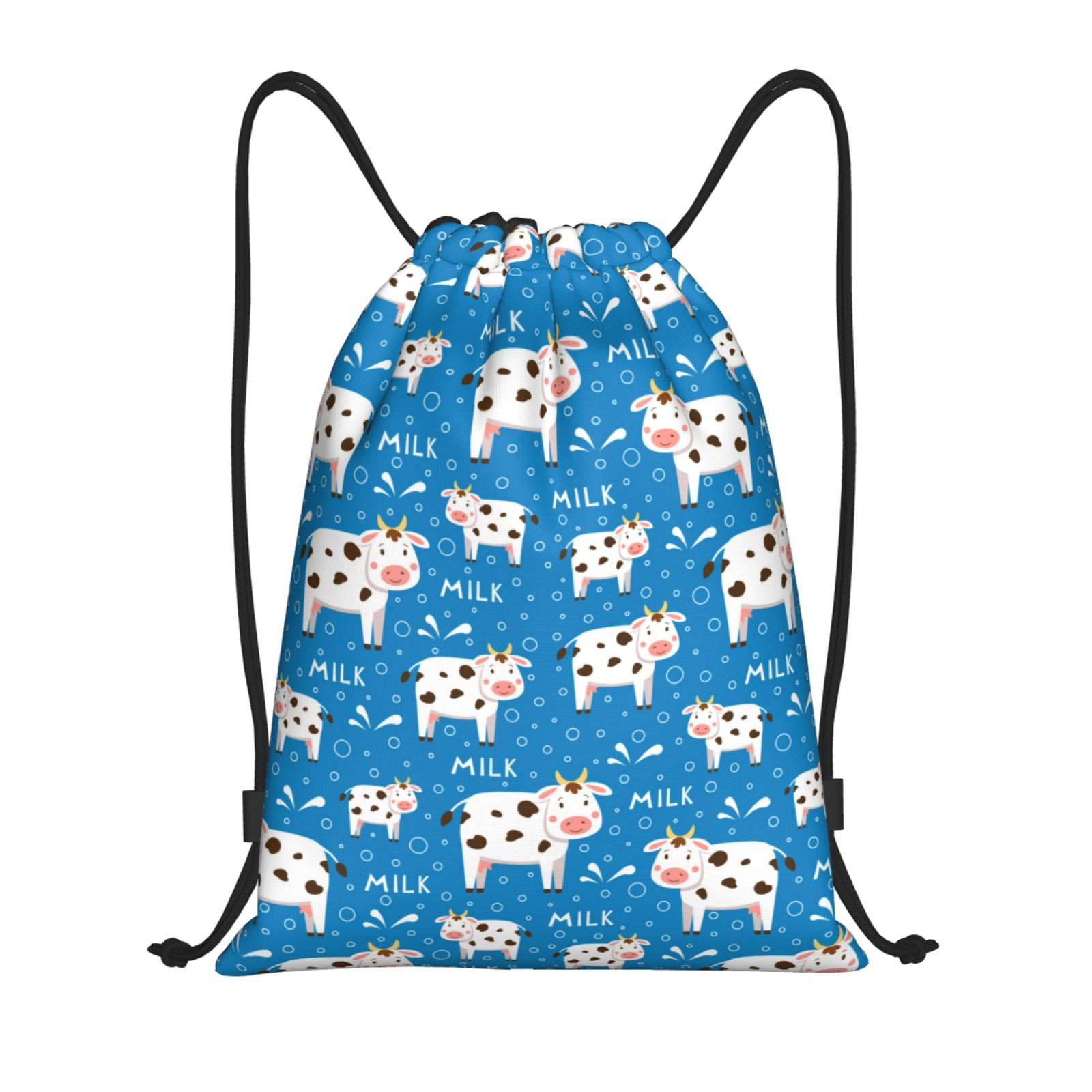 Zufioo Cows Milk Sports Cinch Sack Gym String Bags Machine Washable ...