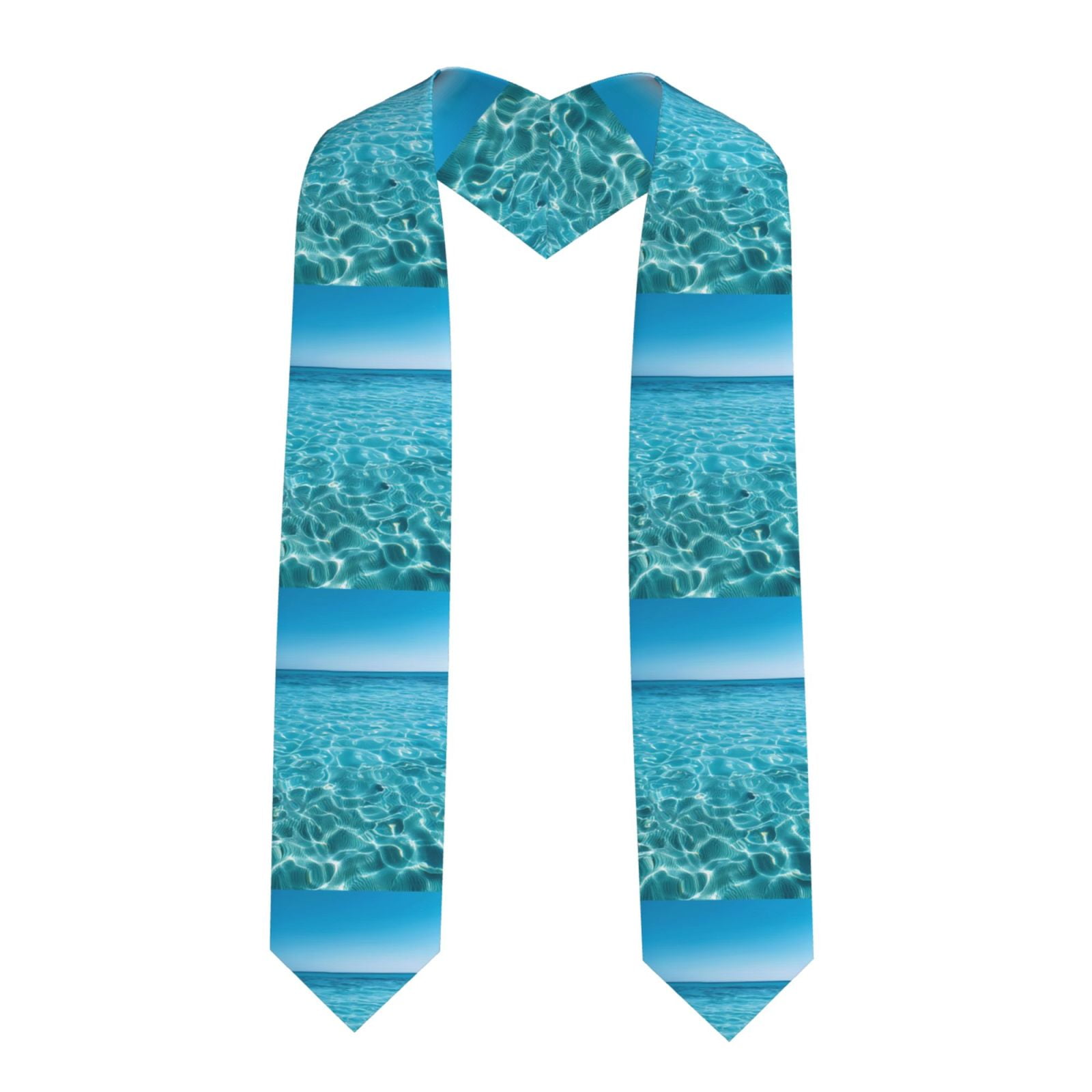 Zufioo Crystal Clear Ocean Waves Print Graduation Shawl Ribbon ...