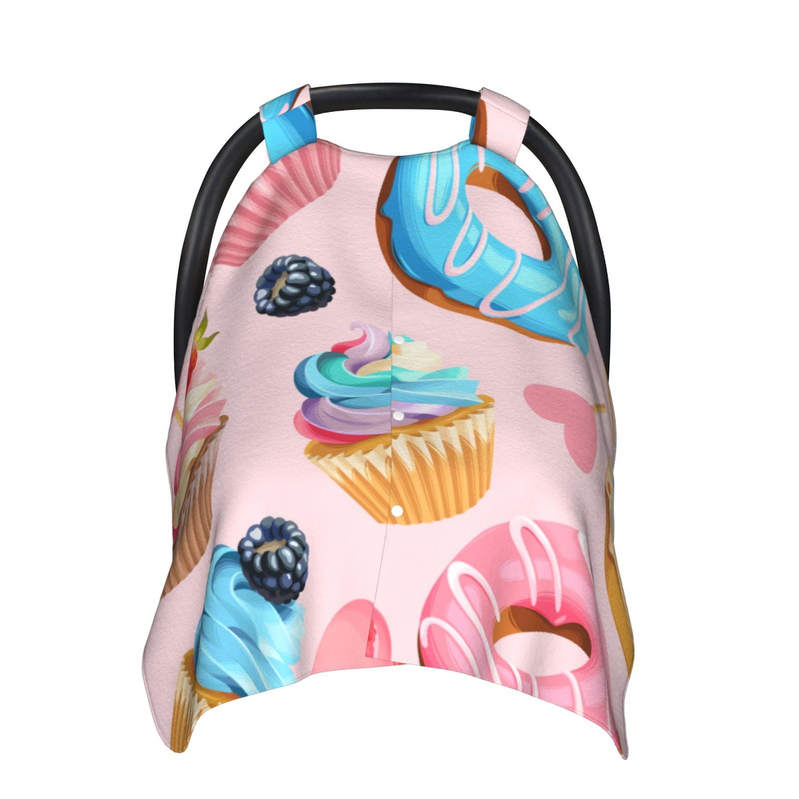Zufioo Cupcakes and Donuts Print Baby Stroller Seat Nursing Cover, Baby ...