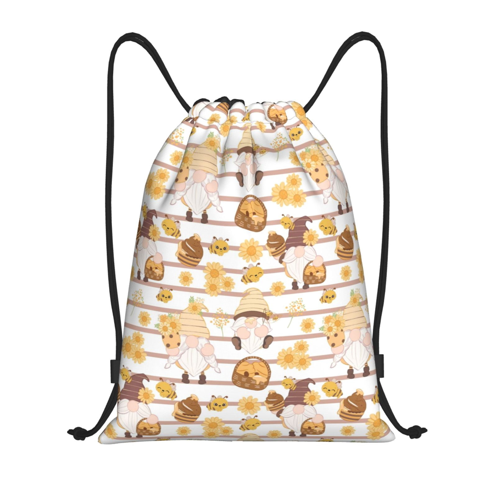 Zufioo Cute Bee Gnome2 Sports Cinch Sack Gym String Bags Machine ...