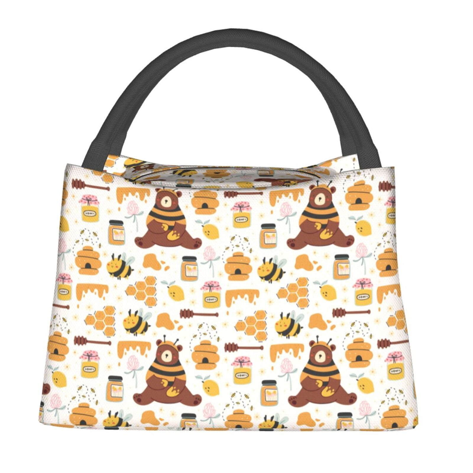 Zufioo Cute Bee Honey Jar Hive Bear Insulated Reusable Grocery Bags ...