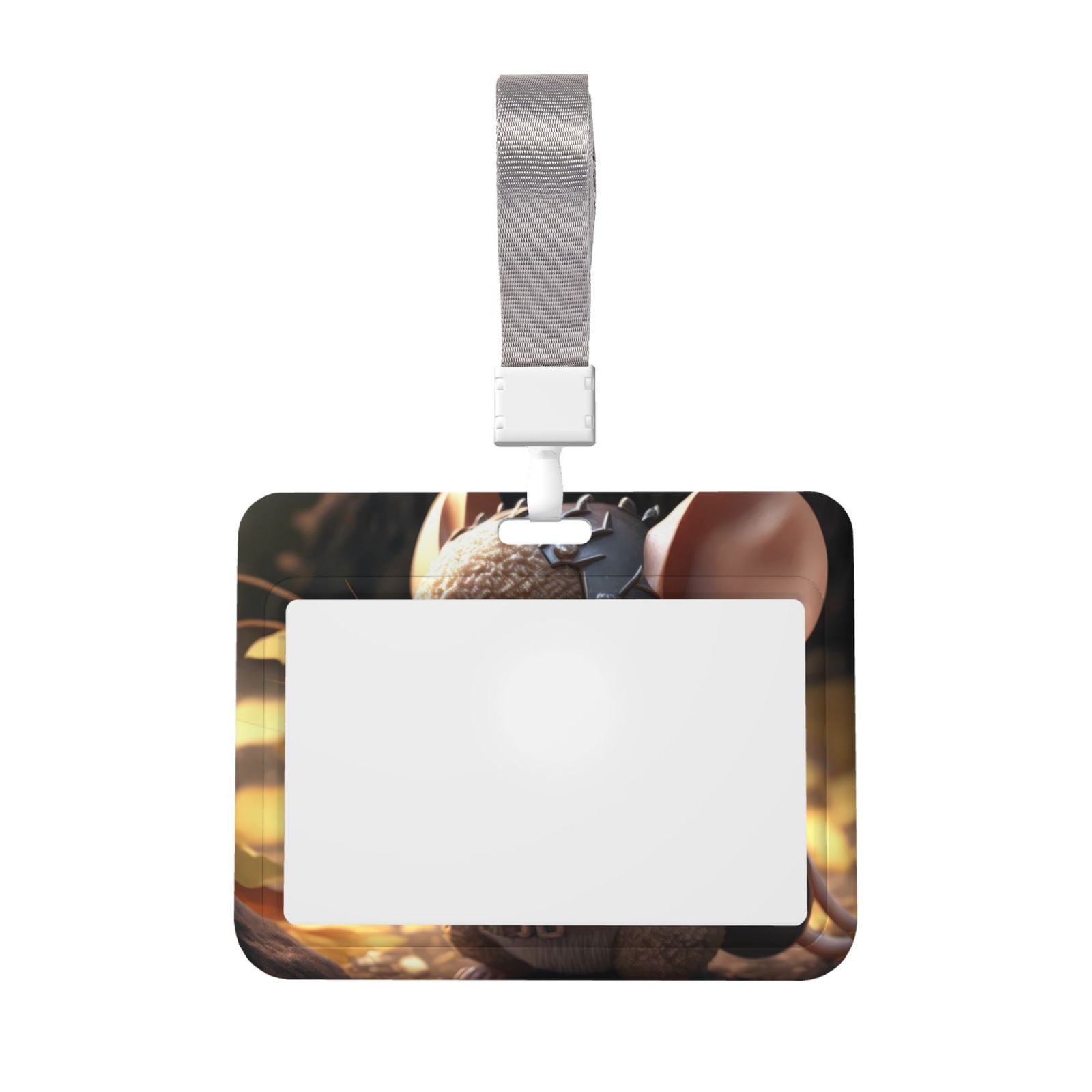 Zufioo Cute Big-Eared Mouse Print Work Badge Protective Case ...
