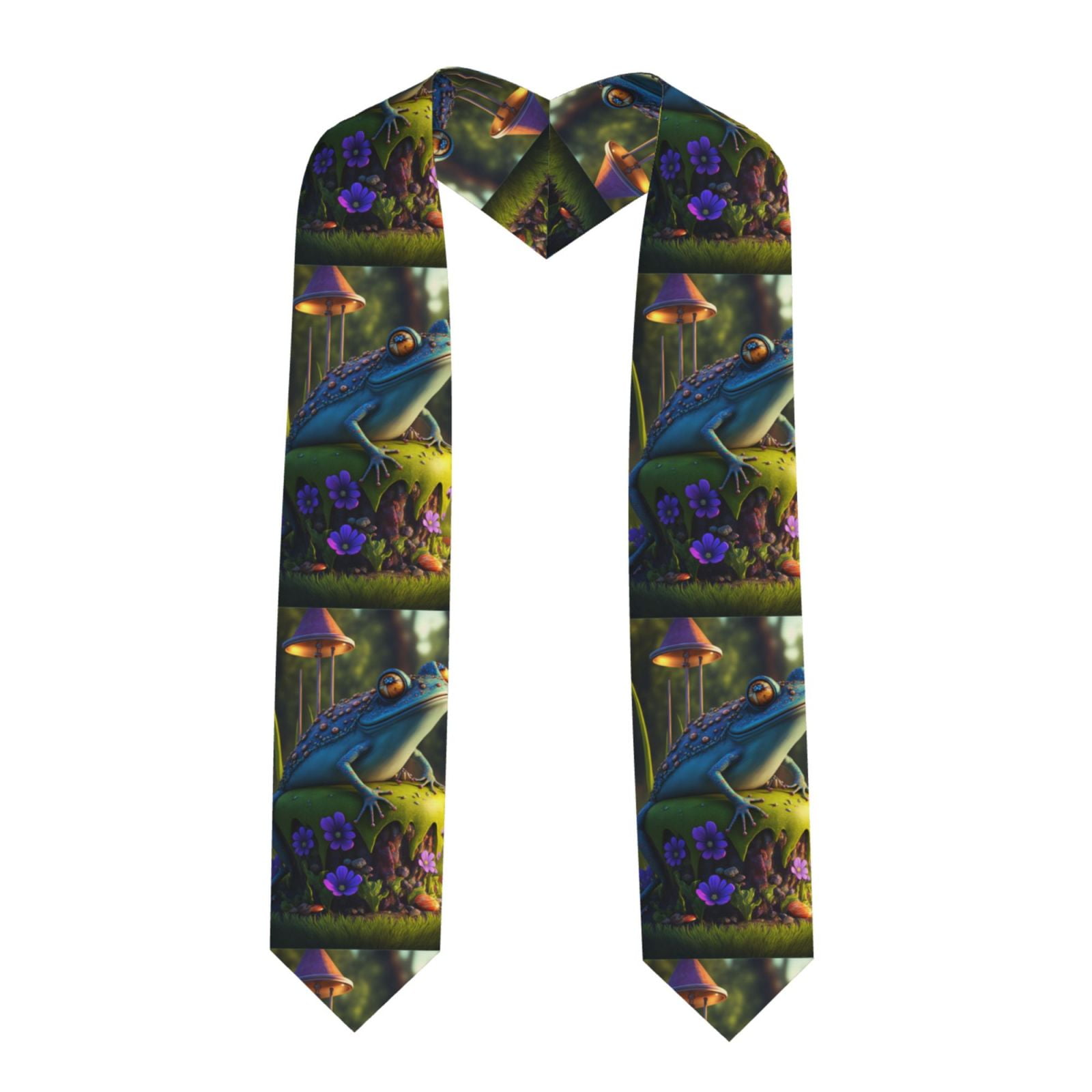 Zufioo Cute Blue Frog Print Graduation Shawl Ribbon, Graduation Ribbon ...