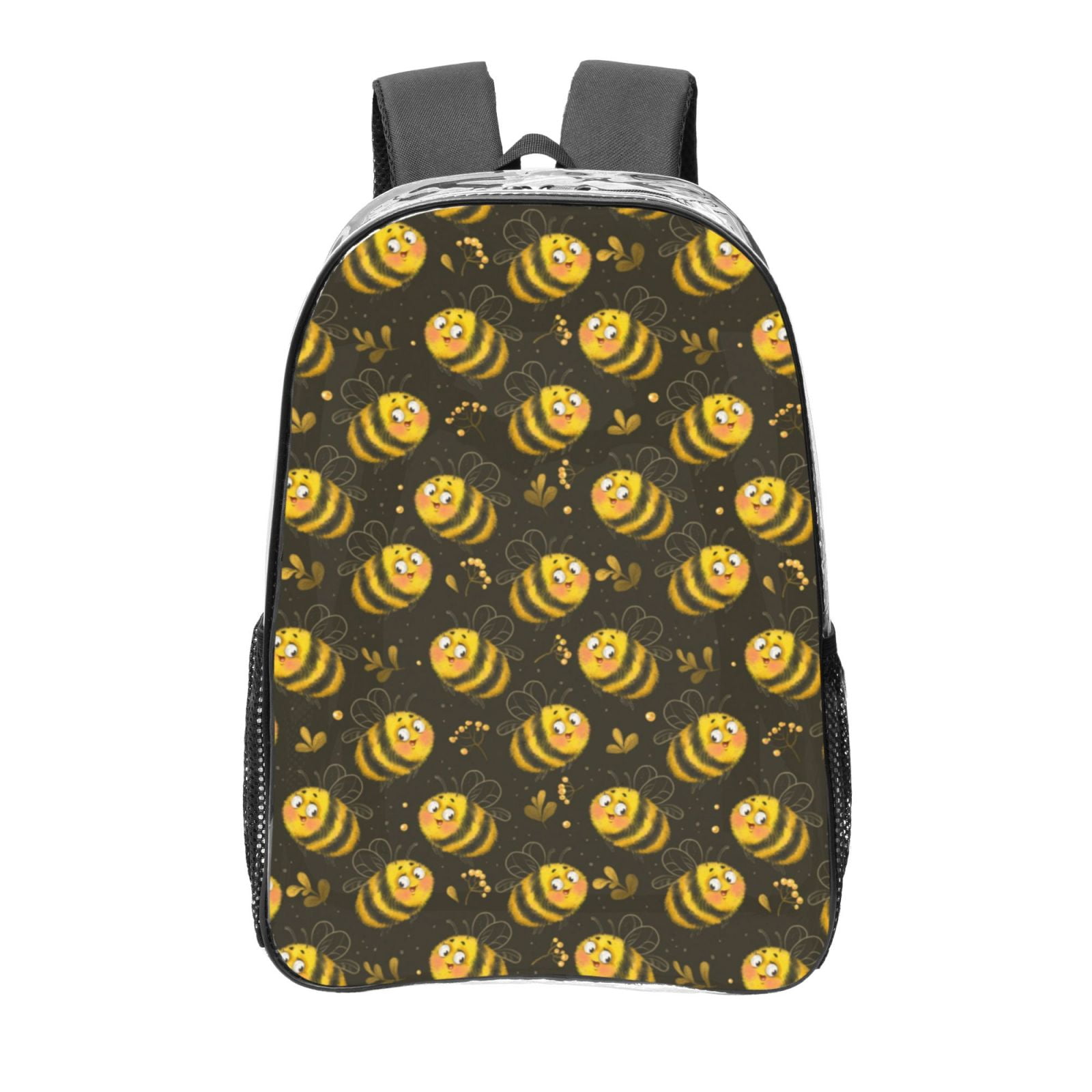 Zufioo Cute Cartoon Bees Print Transparent Backpack, 16-inch PVC ...