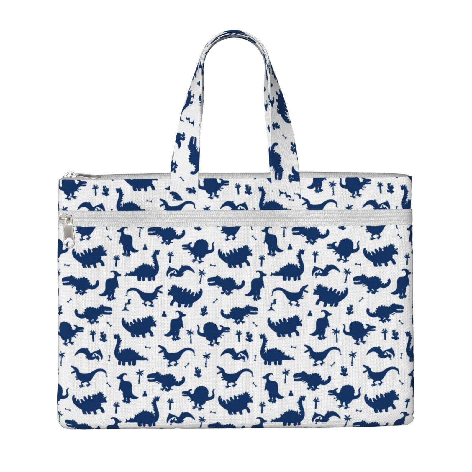 Zufioo Cute Cartoon Dinosaur Print Canvas Hand-Held Document Bag ...