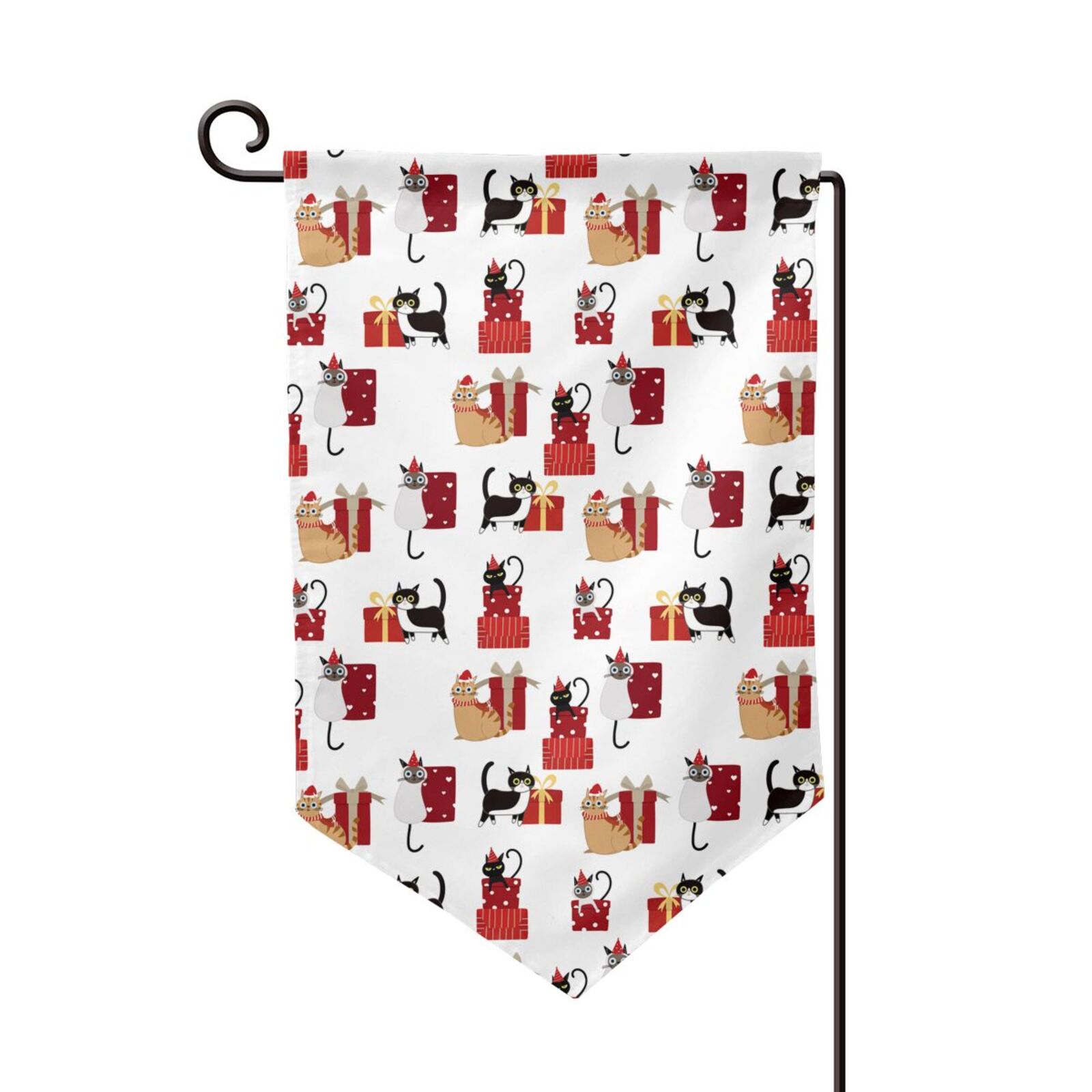 Zufioo Cute Cat And Christmas Gift Print Garden Decoration Flags, Sun ...