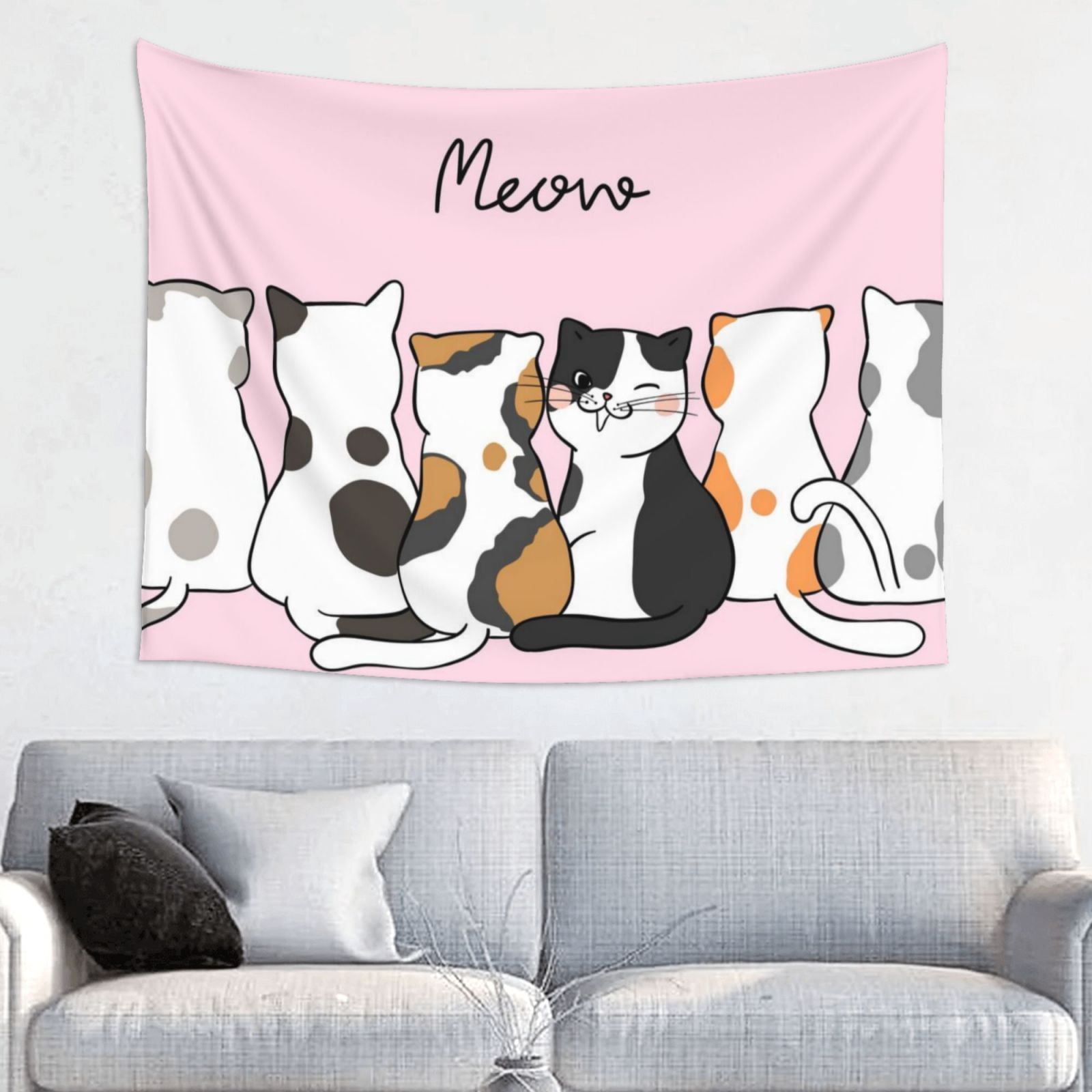 Zufioo Cute Cats Print Wall Decoration Tapestry 29x37in, Indoor Outdoor ...