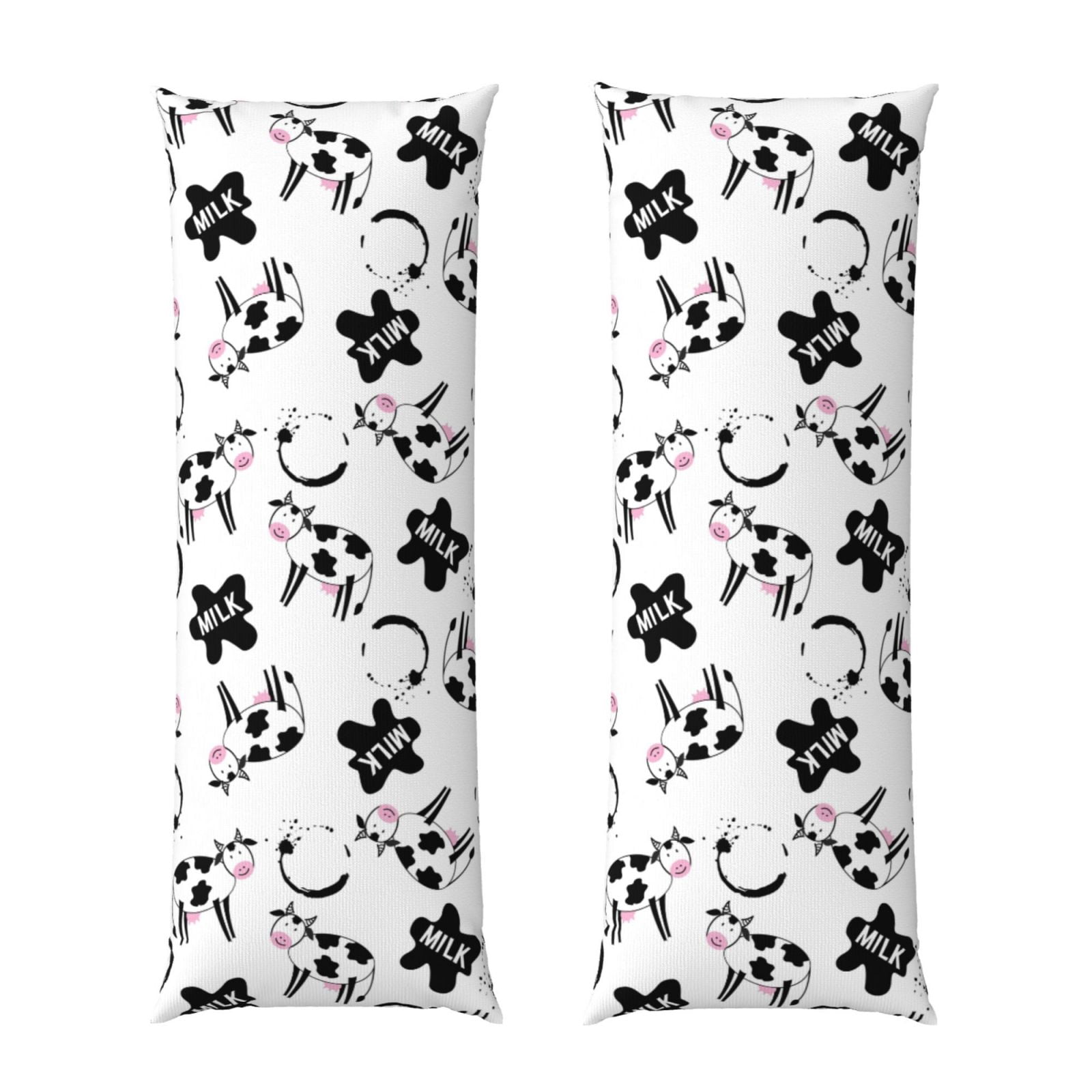 Zufioo Cute Cow and Milk Stains Print 20x54 Inch Long Body Pillowcase ...