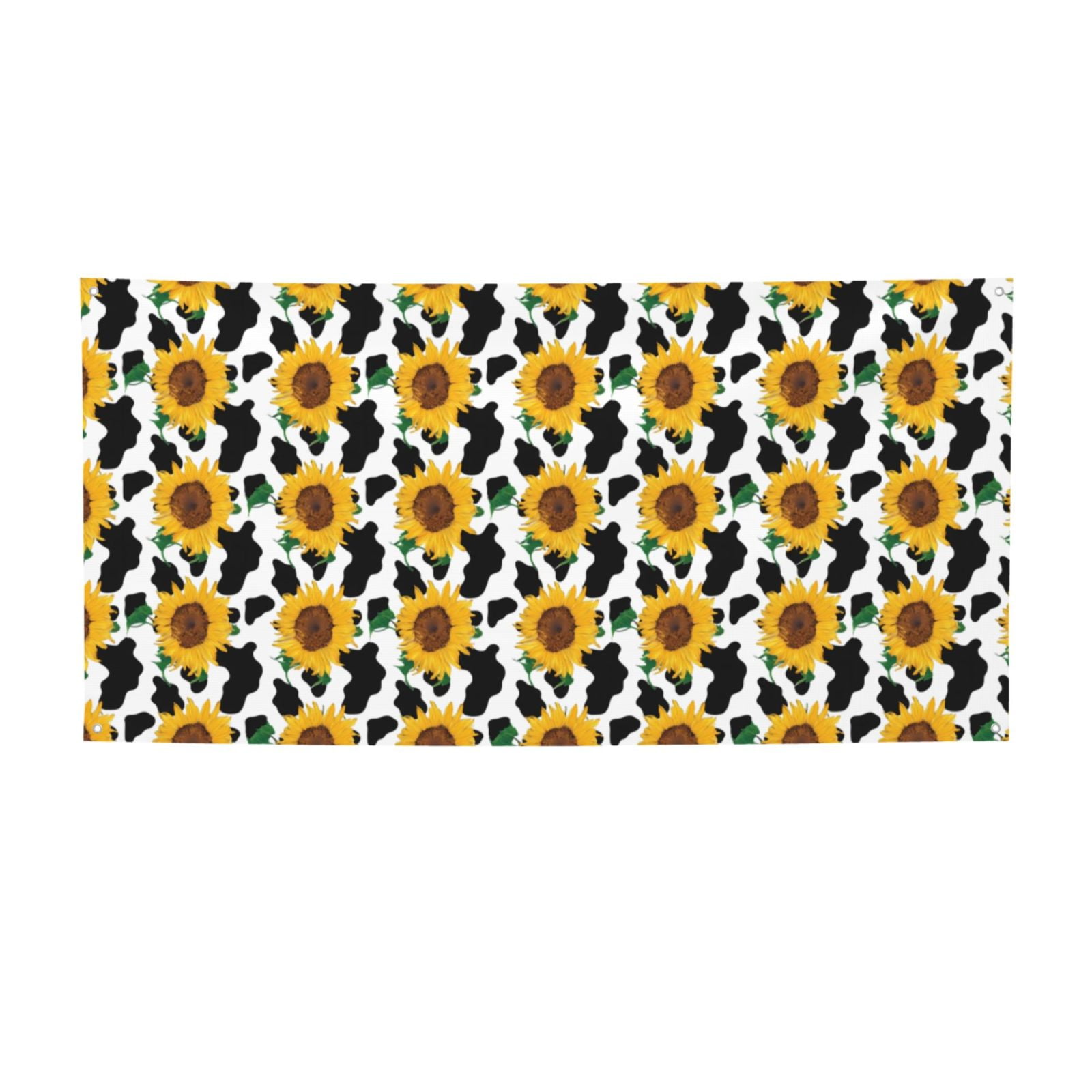 Zufioo Cute Cow Print Sunflower B Print Holiday Banners, Party Banners ...