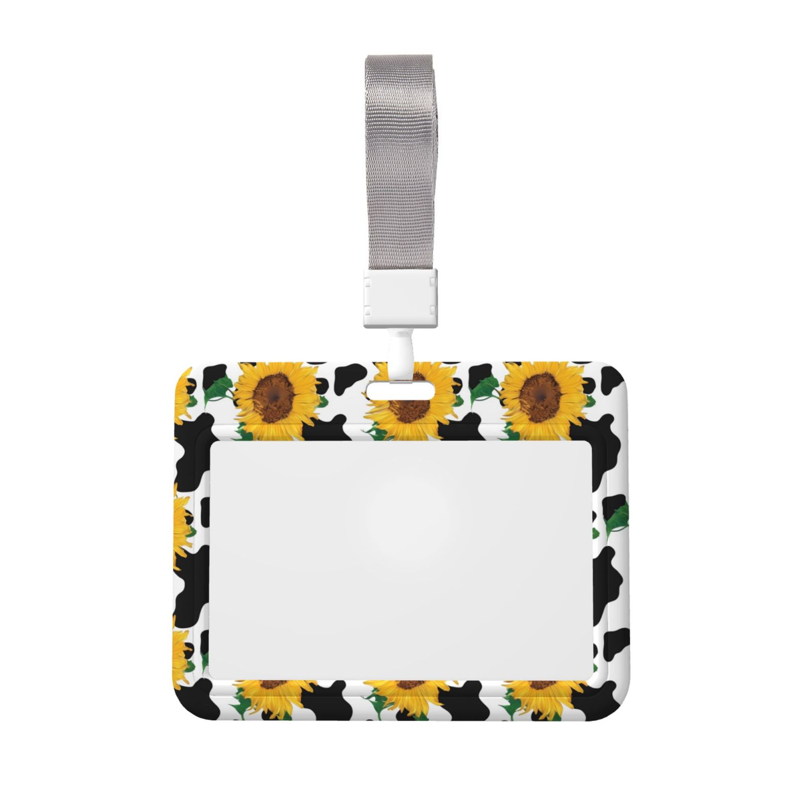 Zufioo Cute Cow Print Sunflower B Print Work Badge Protective Case ...