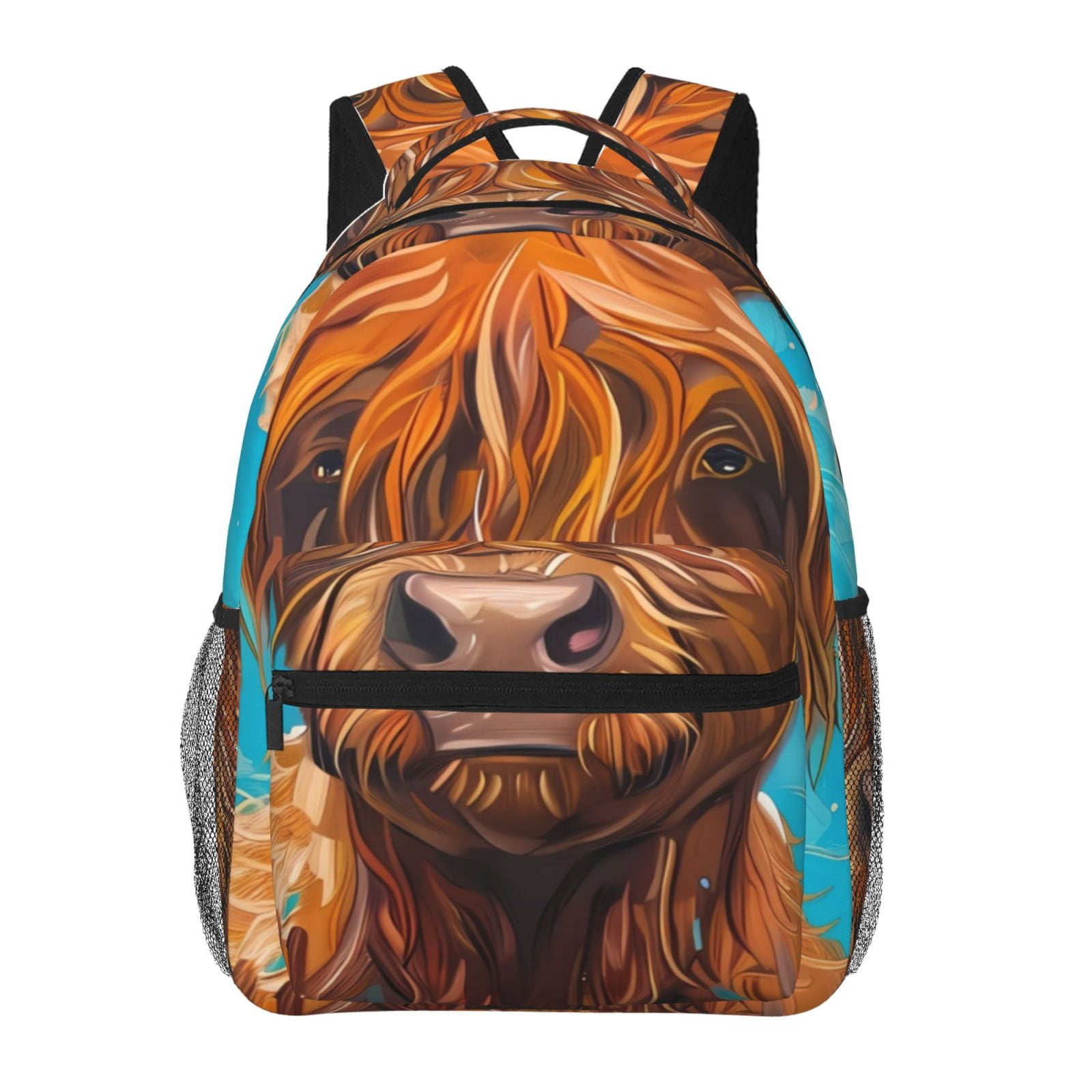 Zufioo Cute Cow Sunflowers Art Print Casual Student Backpack ...