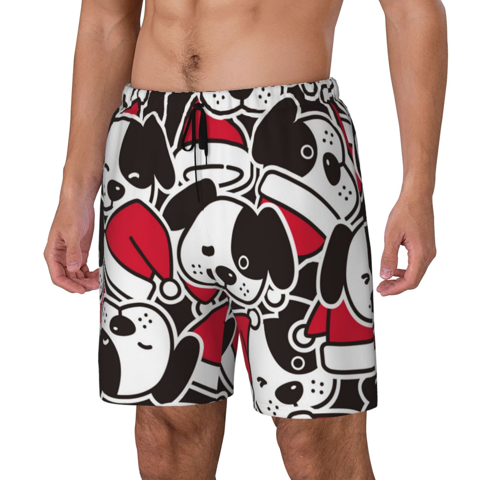 Zufioo Cute Dog Mens Swimsuit Trunks with Compression Liner,Quick Dry ...