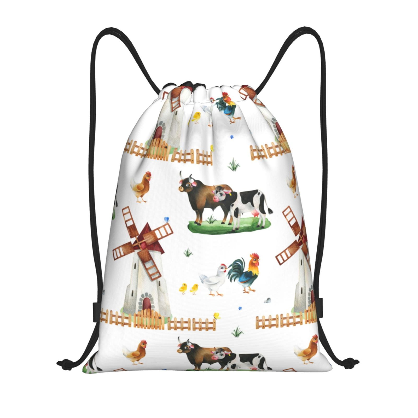 Zufioo Cute Farm Sports Cinch Sack Gym String Bags Machine Washable ...