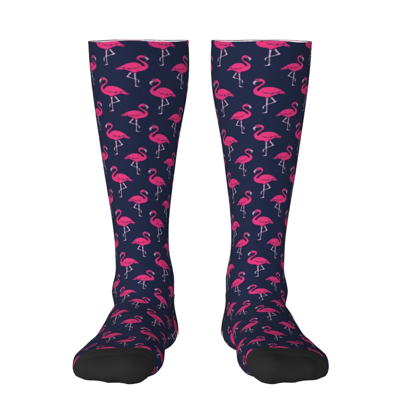 Zufioo Cute Flamingo Print Long High Thigh Socks Knee-High Warm ...