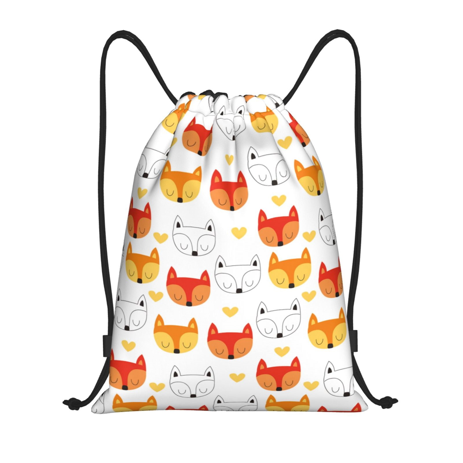 Zufioo Cute Fox with Heart Sports Cinch Sack Gym String Bags Machine ...