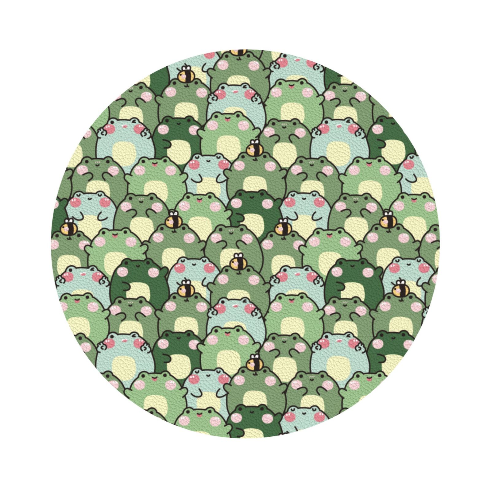 Zufioo Cute Frog 6PCS Leather Coasters ,4 Inch Coasters,Coasters for ...