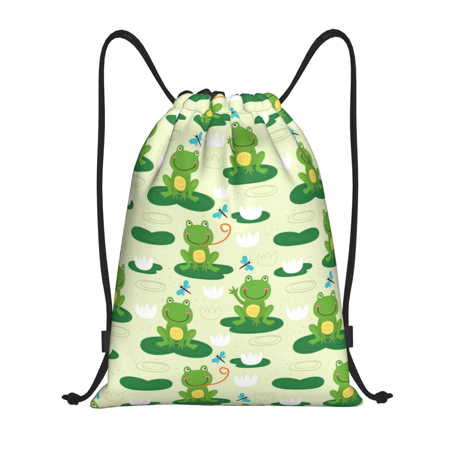 Zufioo Cute Frog1 Sports Cinch Sack Gym String Bags Machine Washable ...