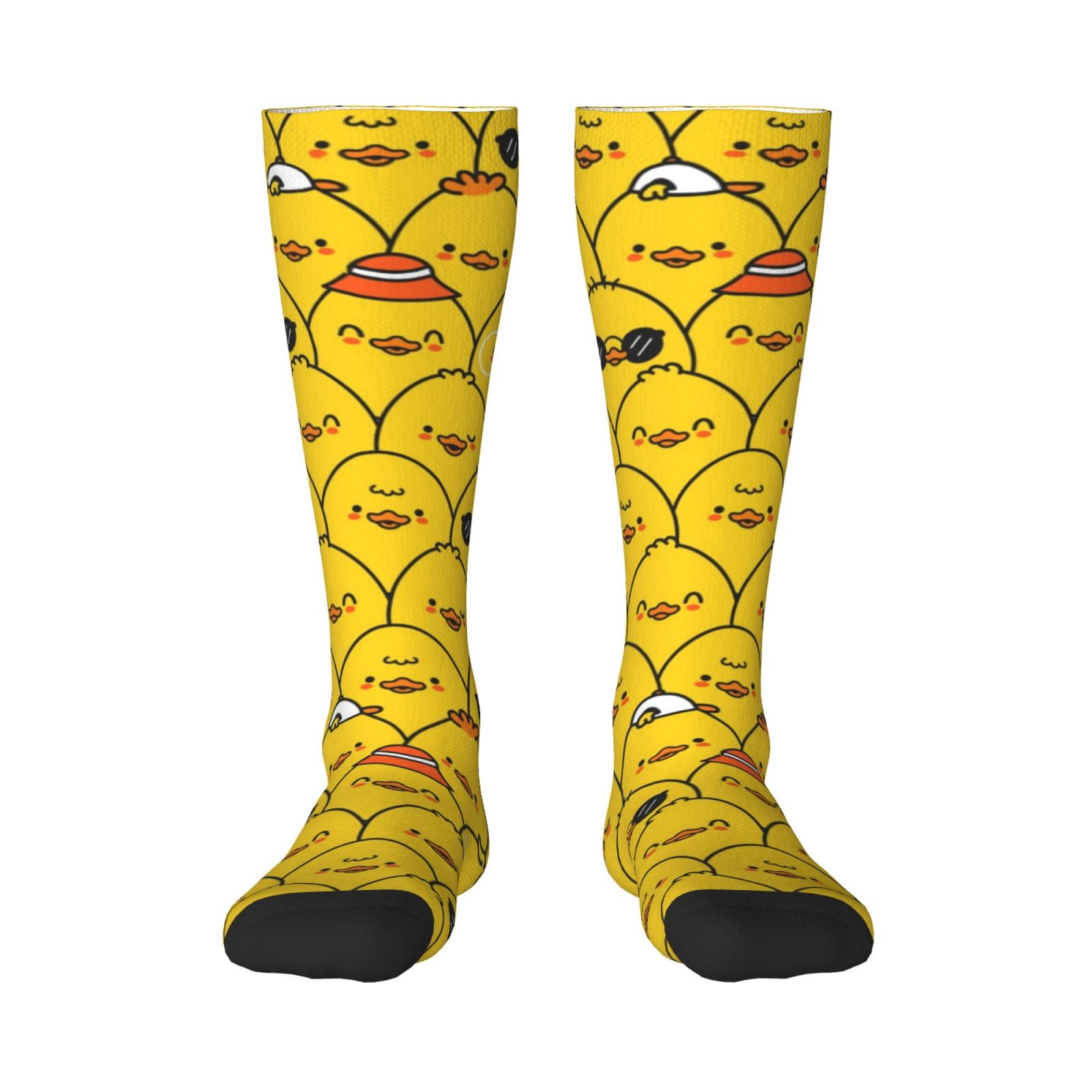 Zufioo Cute Funny Chicken Print Long High Thigh Socks Knee-High Warm ...