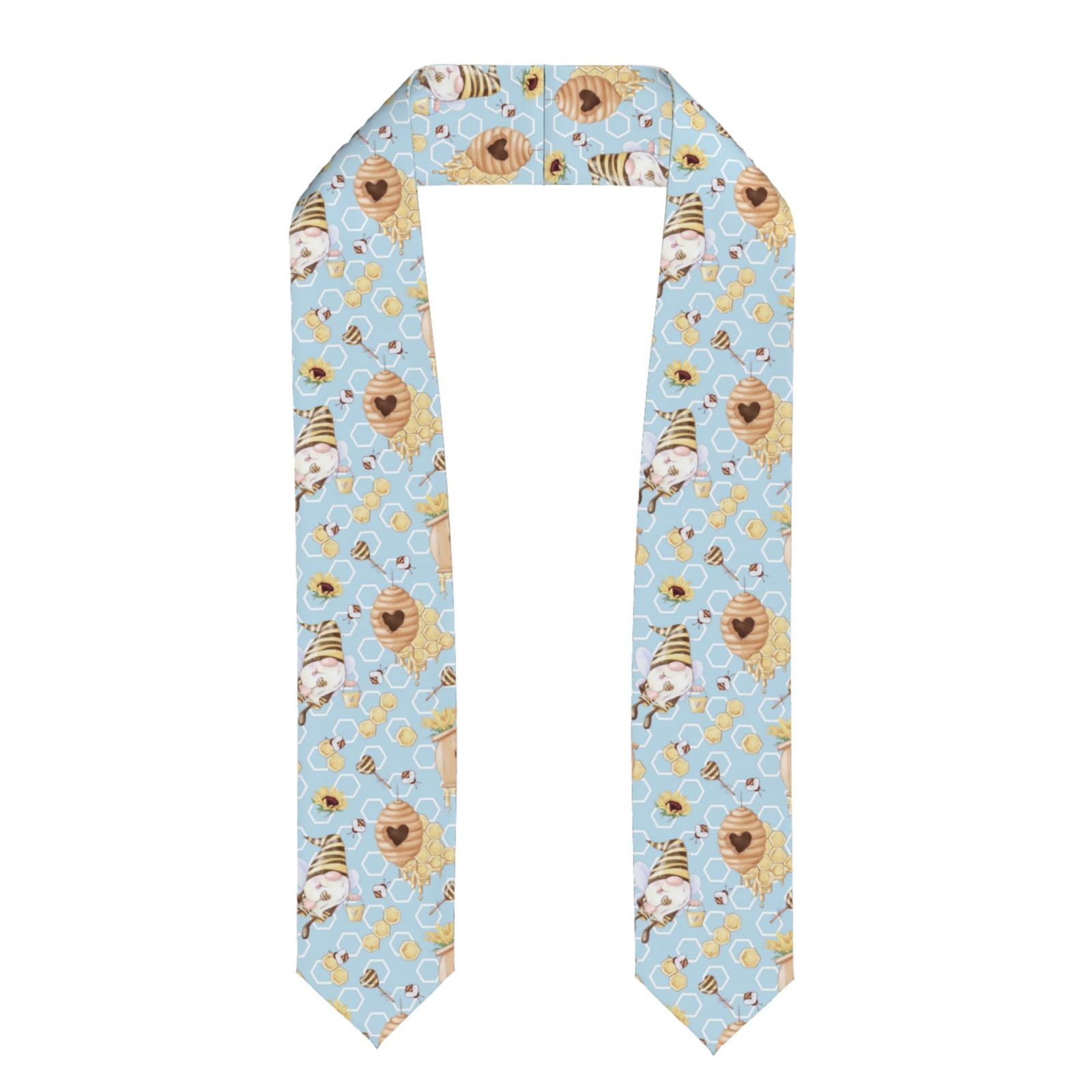 Zufioo Cute Gnome Bee Collects Honey Print Graduation Shawl Ribbon ...