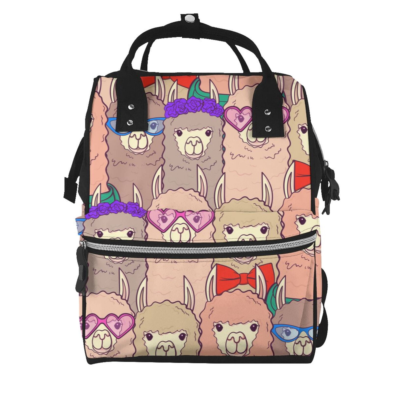 Zufioo Cute Lamas Print Large capacity mommy bag, diaper bag ...