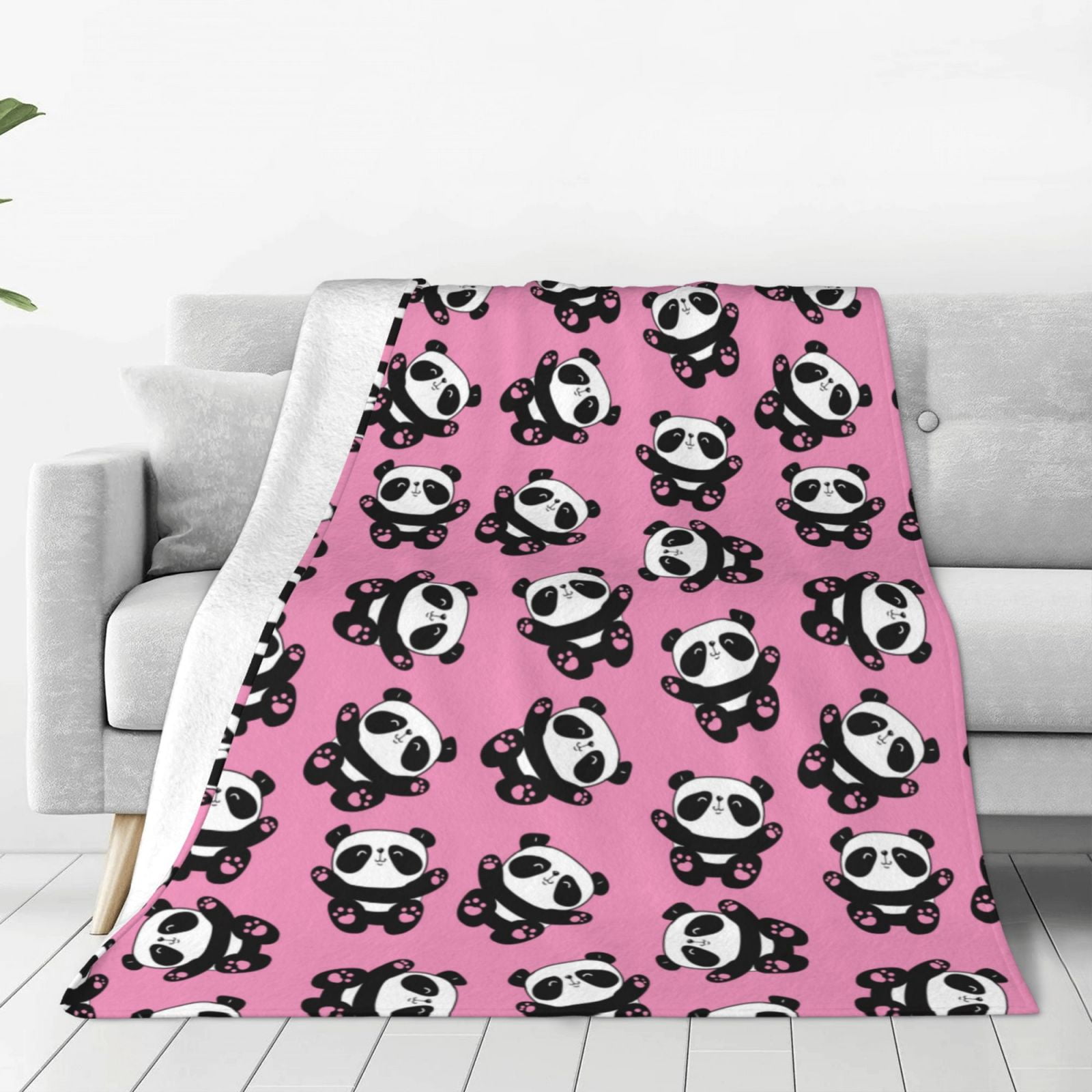 Zufioo Cute Panda Fleece Blanket Queen Size,Plush Bed Blanket,Ultra ...