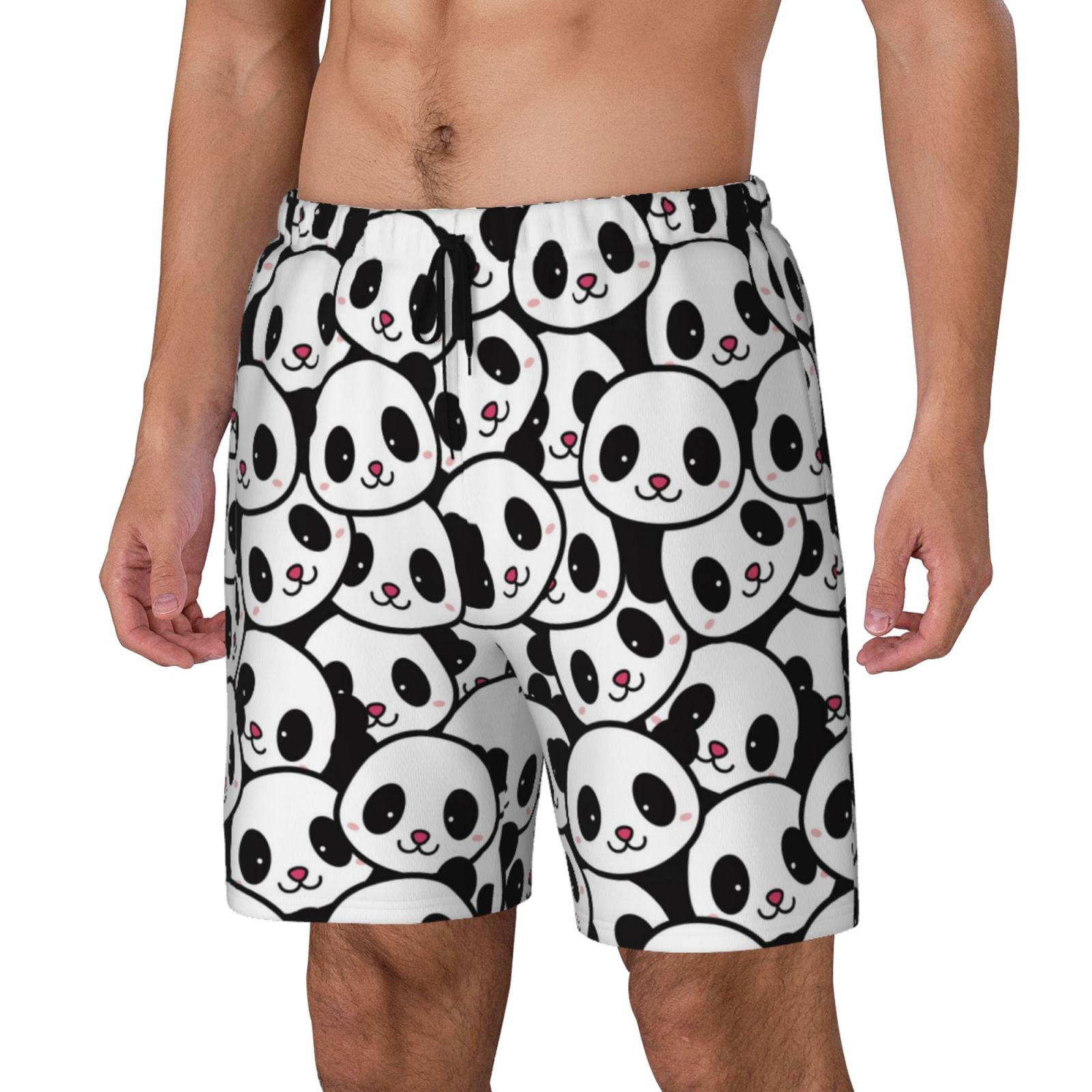 Zufioo Cute Panda Mens Swimsuit Trunks with Compression Liner,Quick Dry ...