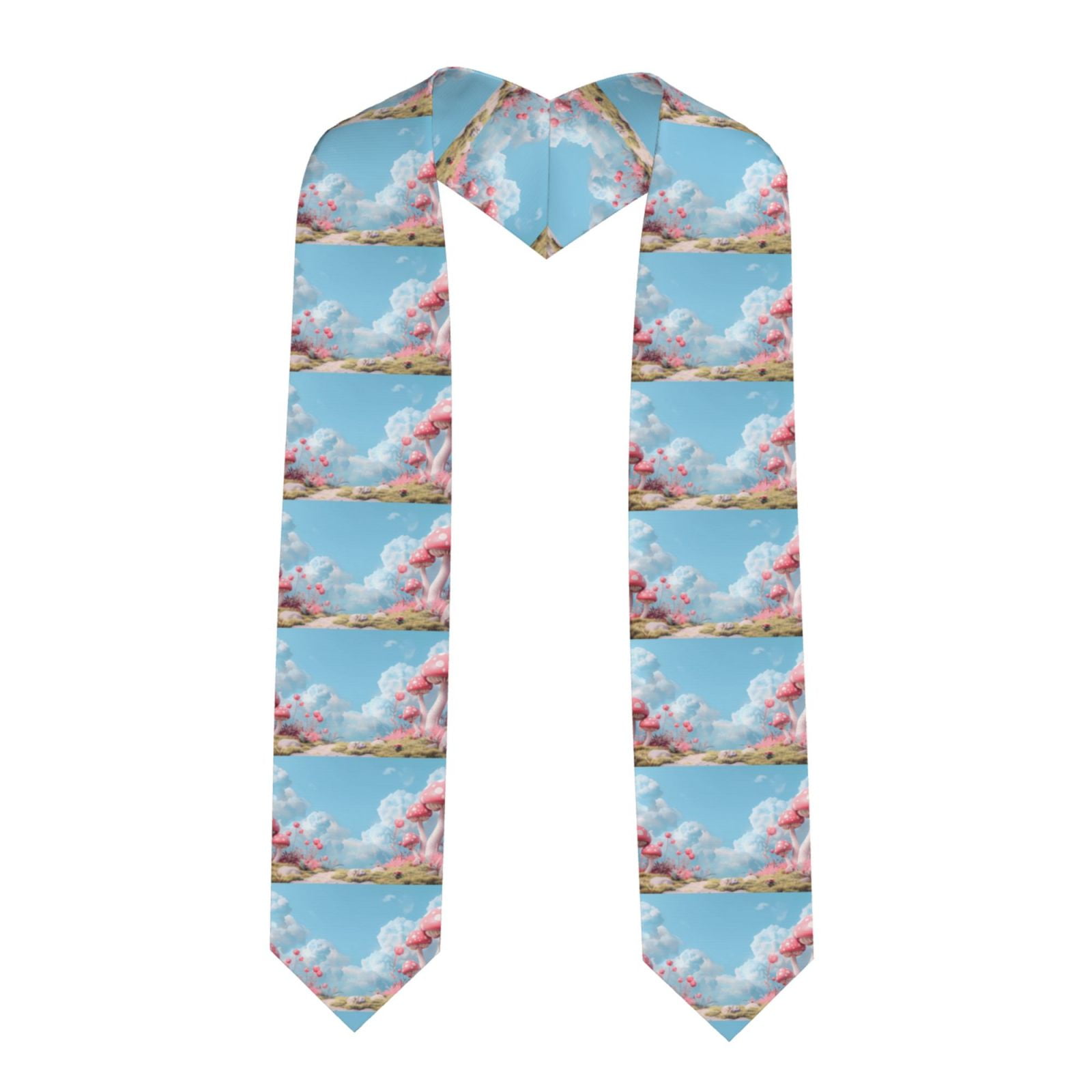 Zufioo Cute Pink Mushrooms Print Graduation Shawl Ribbon, Graduation ...