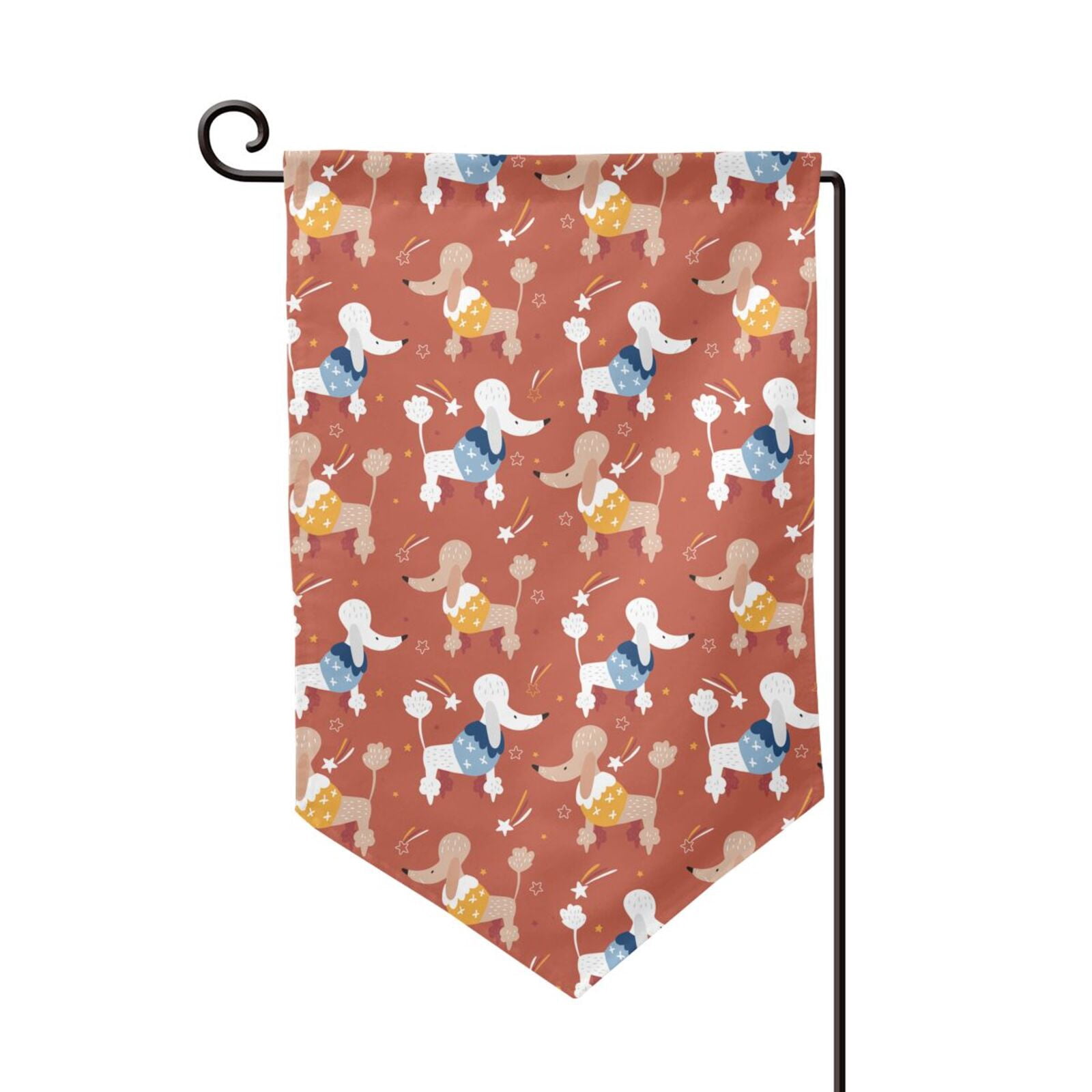 Zufioo Cute Poodle Dog Print Garden Decoration Flags, Sun-resistant and ...