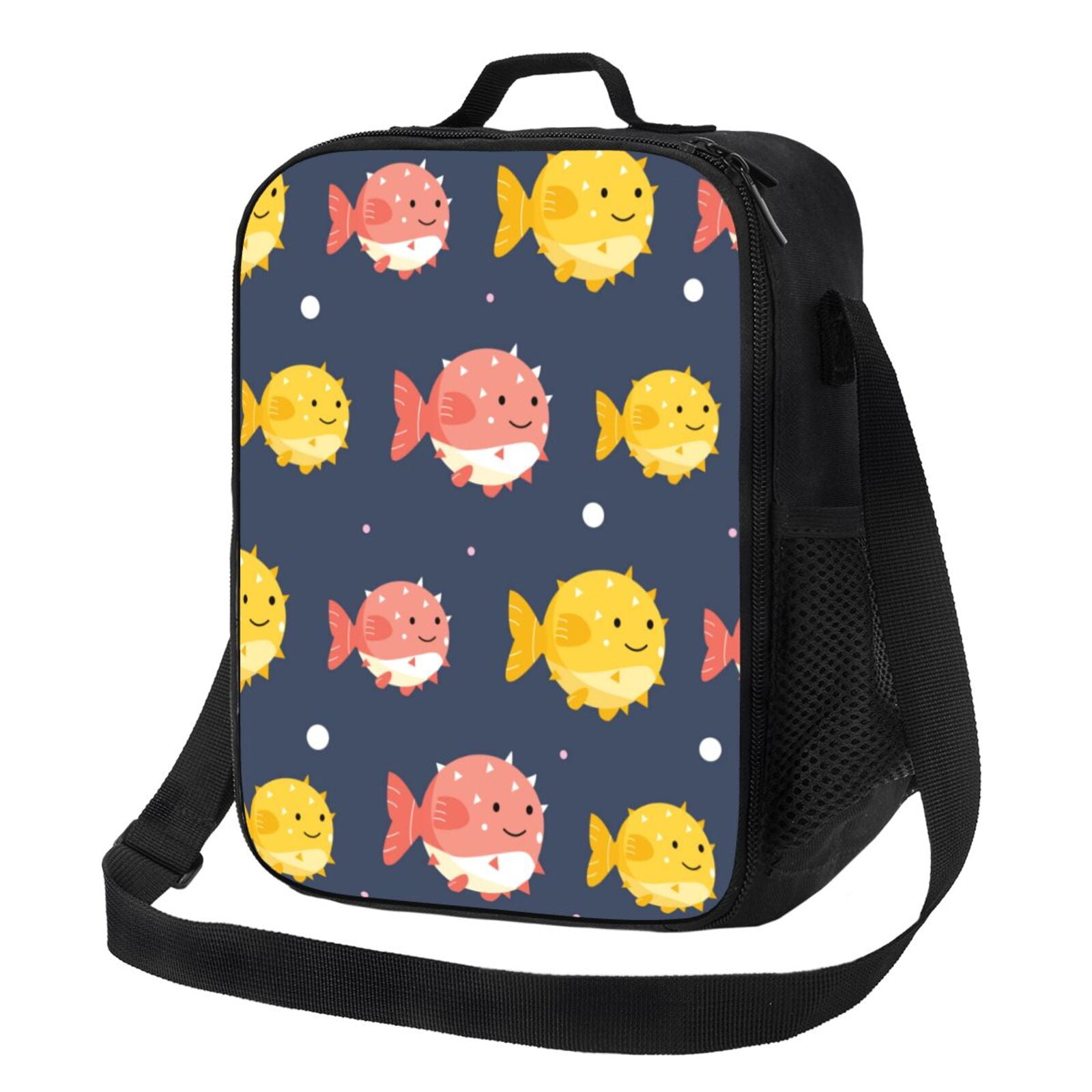 Zufioo Cute Puffer Fish Insulated Lunch Bag,600D Polyester Oxford ...