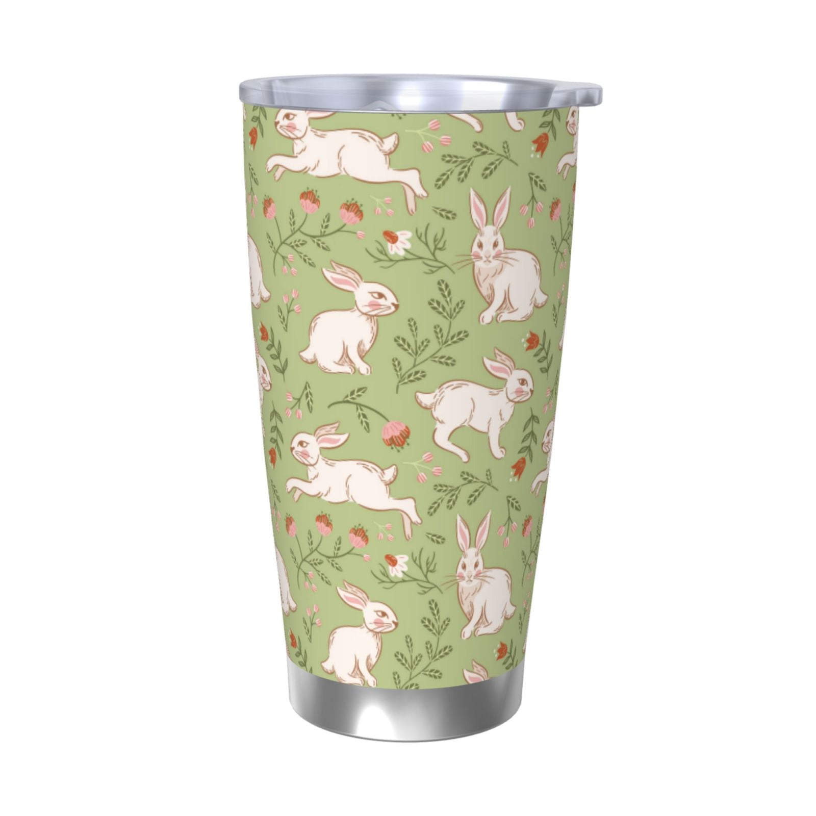 Zufioo Cute Rabbit And Flower Print 20OZ Stainless Steel Car Cup ...