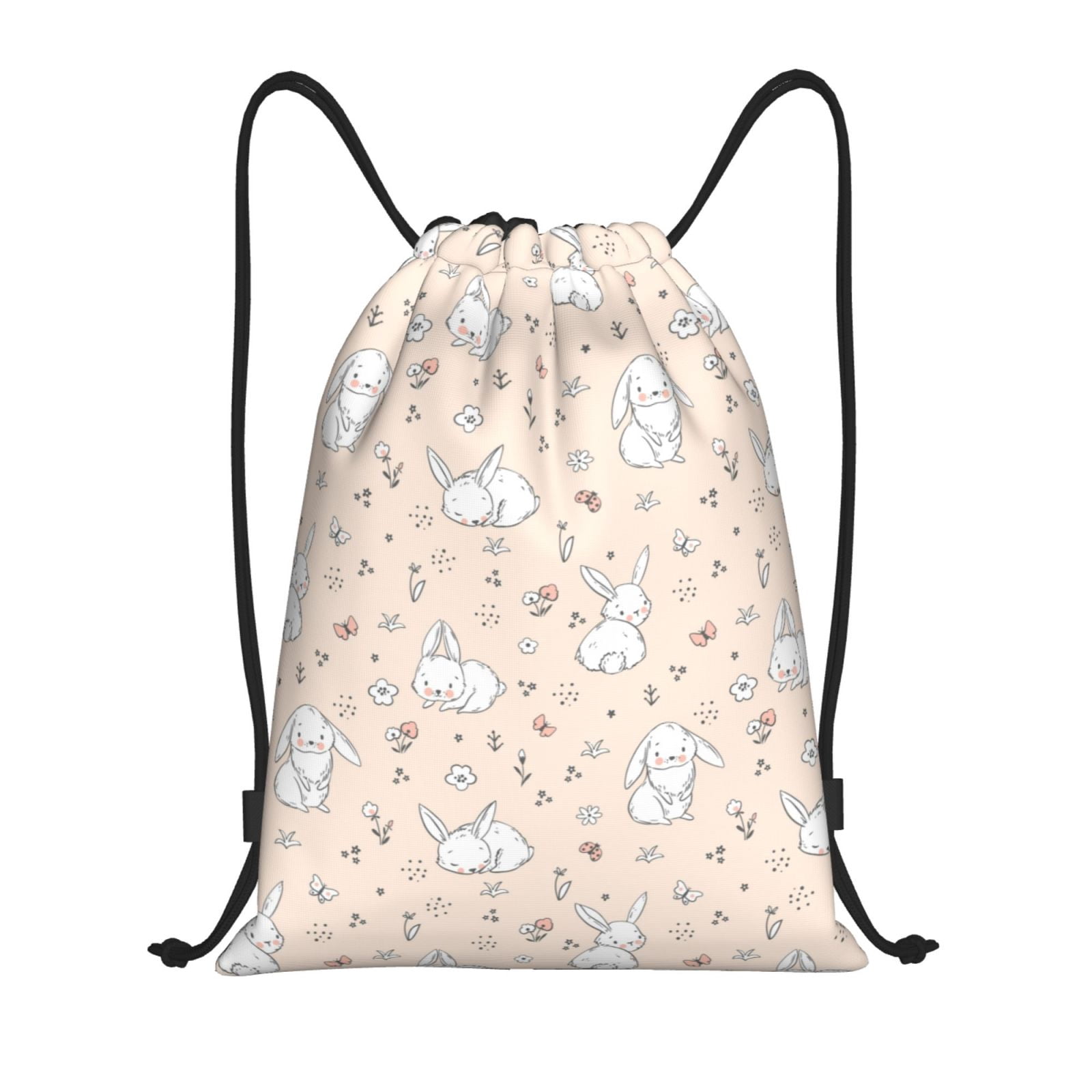 Zufioo Cute Rabbit Sports Cinch Sack Gym String Bags Machine Washable ...