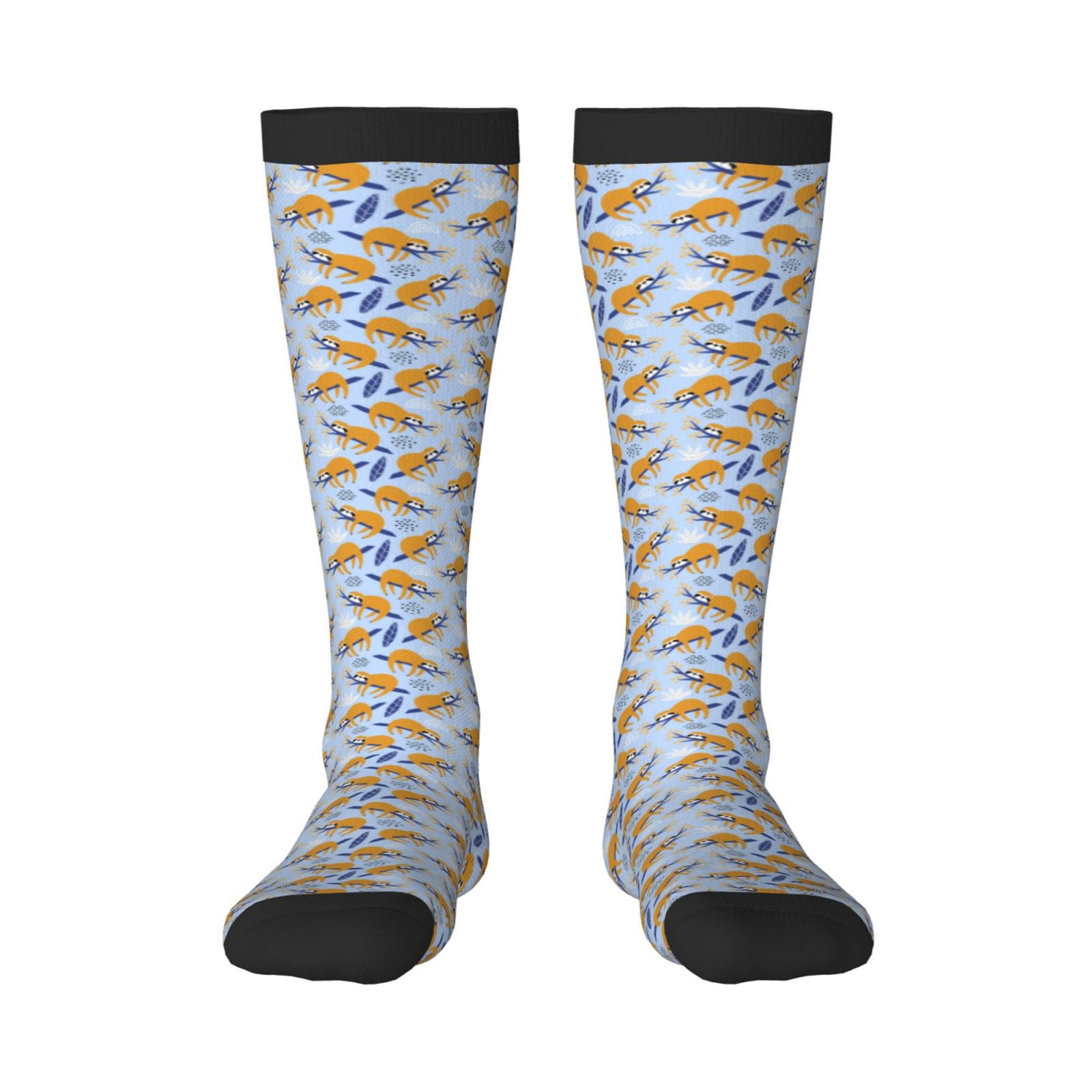 Zufioo Cute Sloth Print Long High Thigh Socks Knee-High Warm Stocking ...